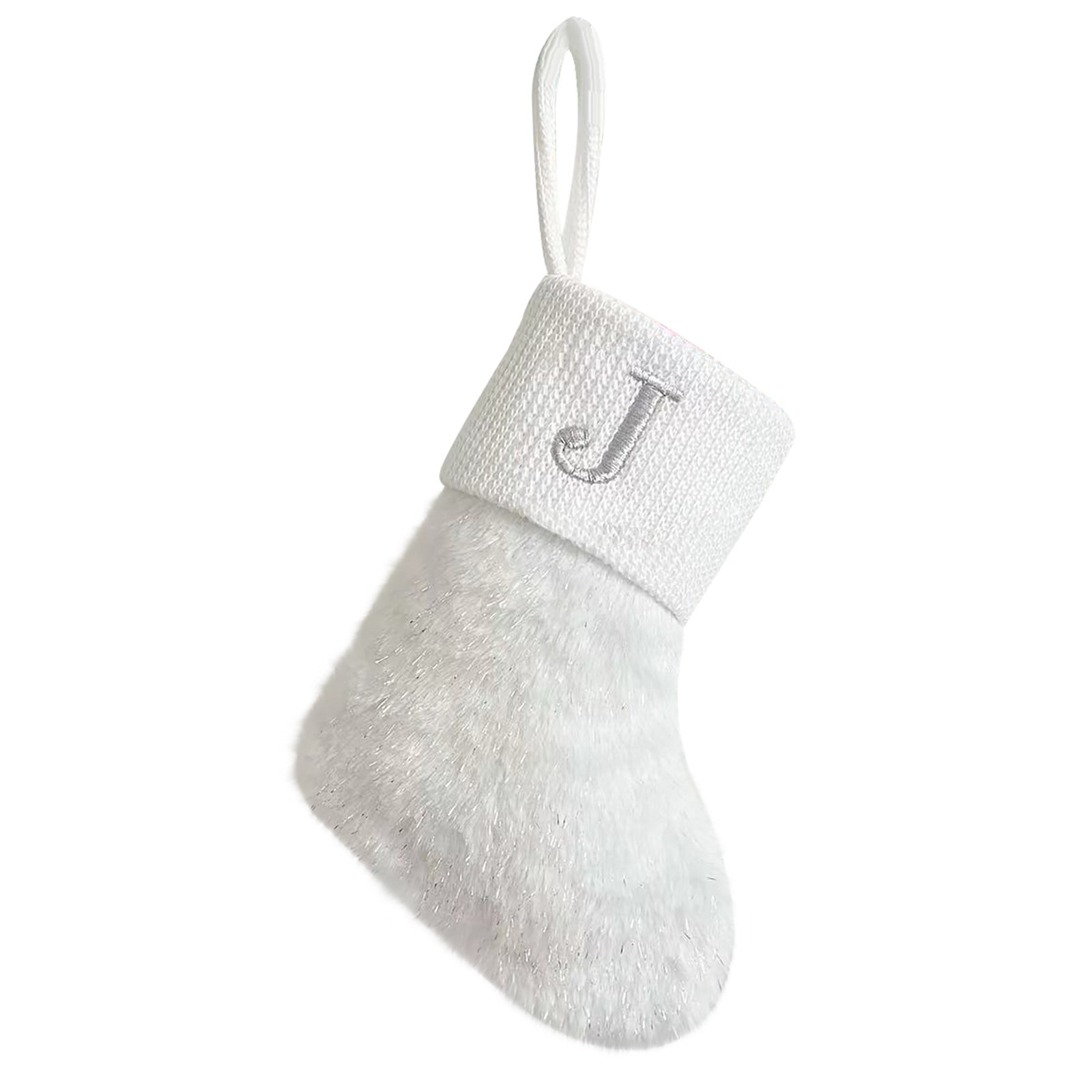 TUITOONM White Sequin Plush Alphabet Christmas Socking Gifts Christmas ...
