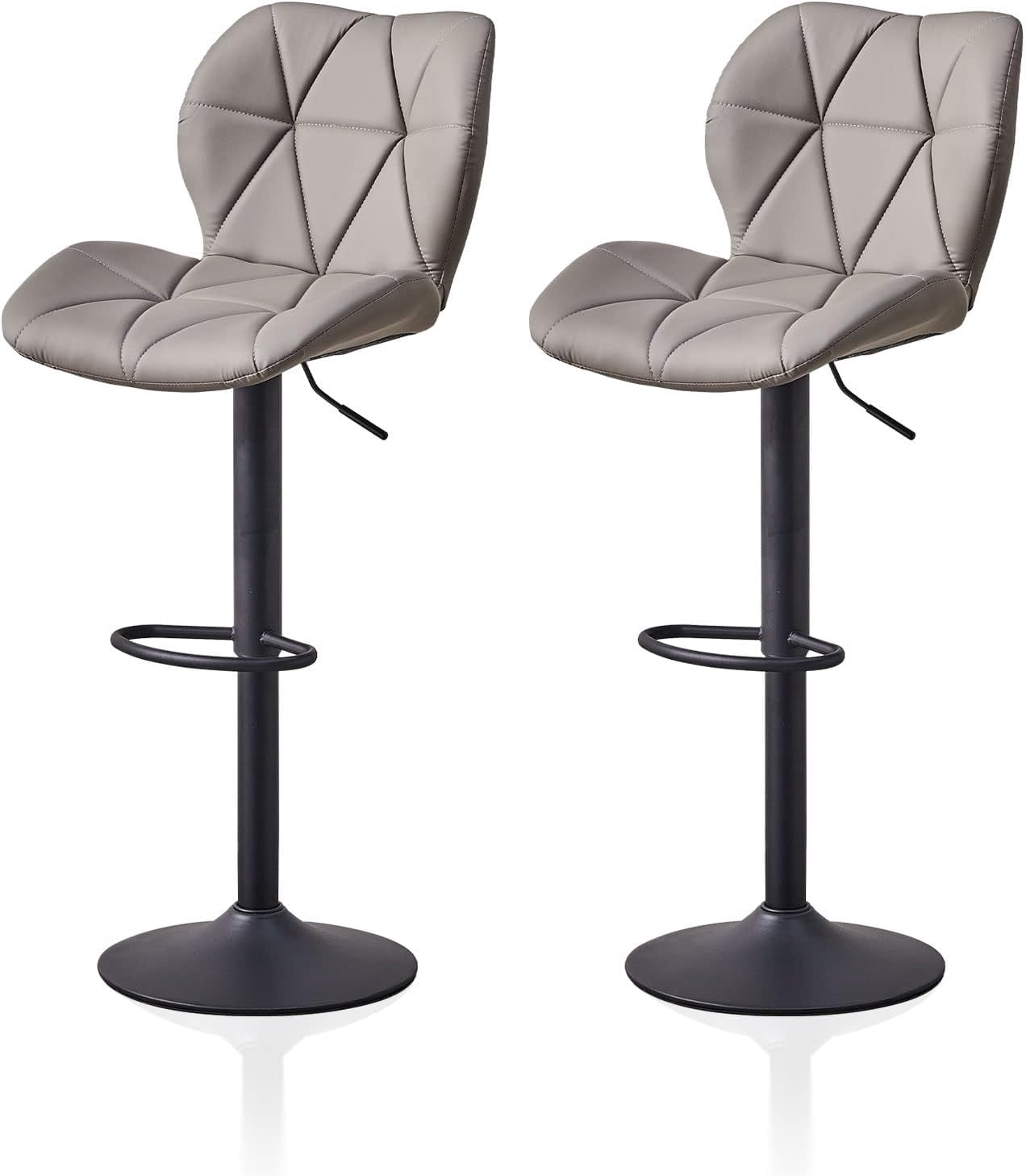 TUKAILAi Bar Stools Set of 2 Swivel Kitchen Breakfast Stools Faux ...