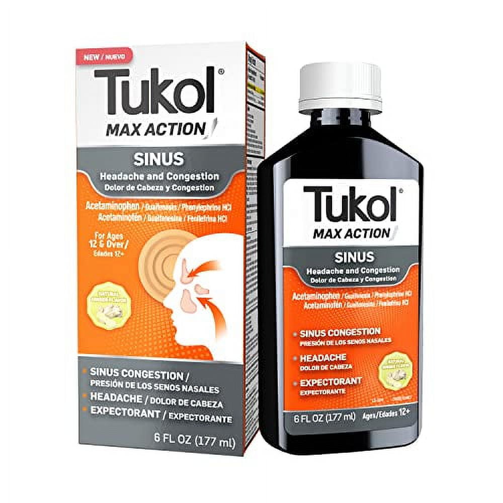TUKOL Max Action Cold & Flu Medicine, Sinus Congestion & Headache ...