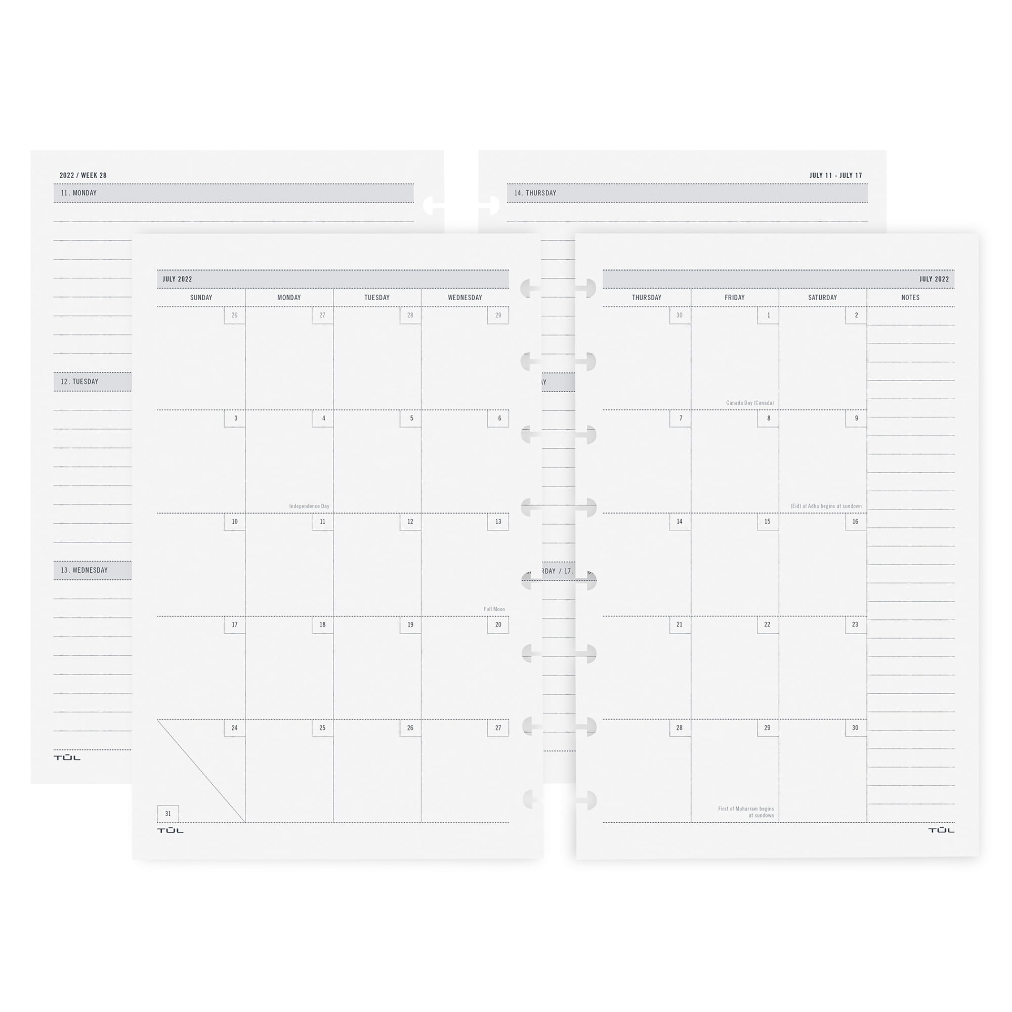 TUL® Discbound Academic Weekly/Monthly Planner Refill Pages, Junior ...