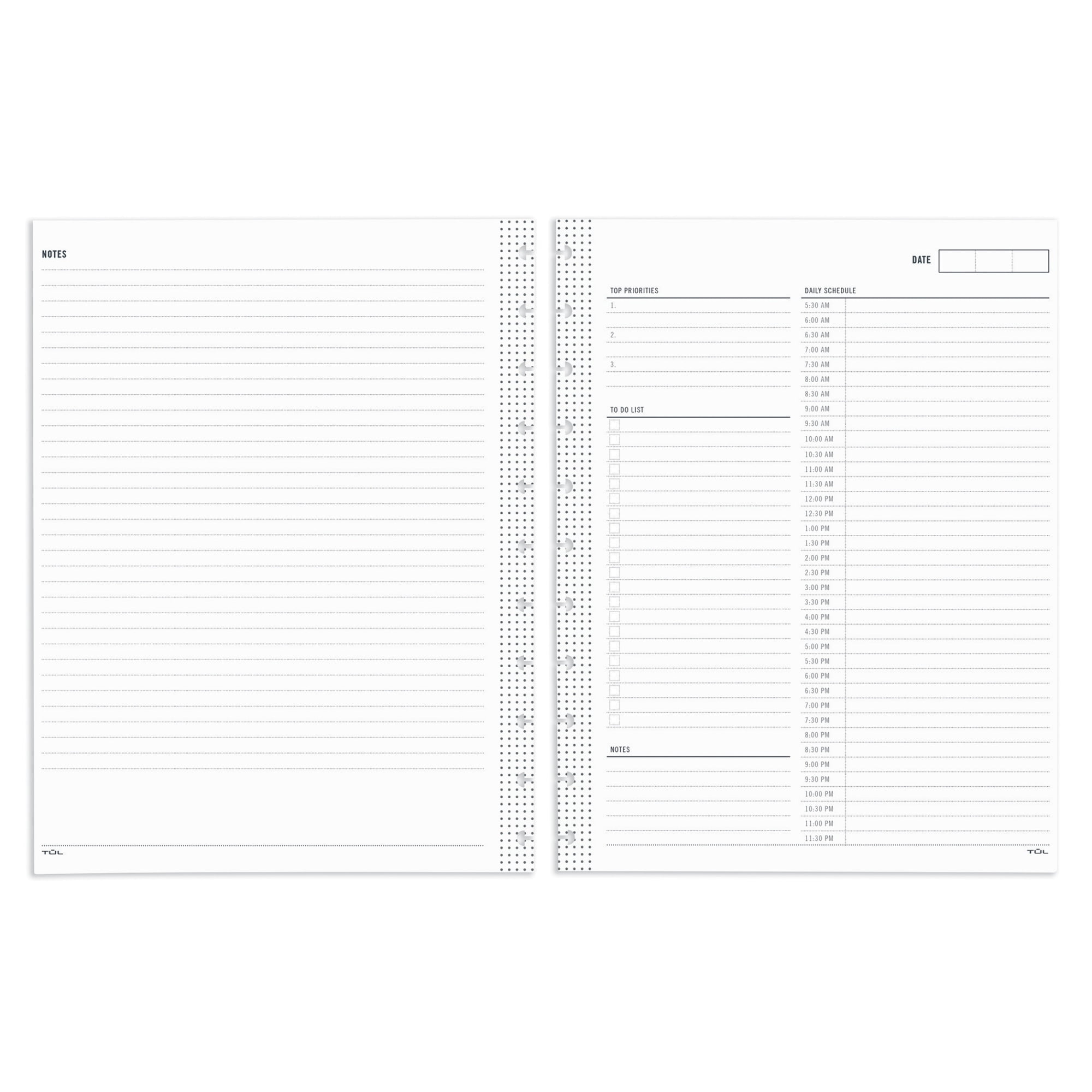 TUL® Discbound Undated Daily Refill Pages, 8-1/2" x 11", Undated, 50 ...