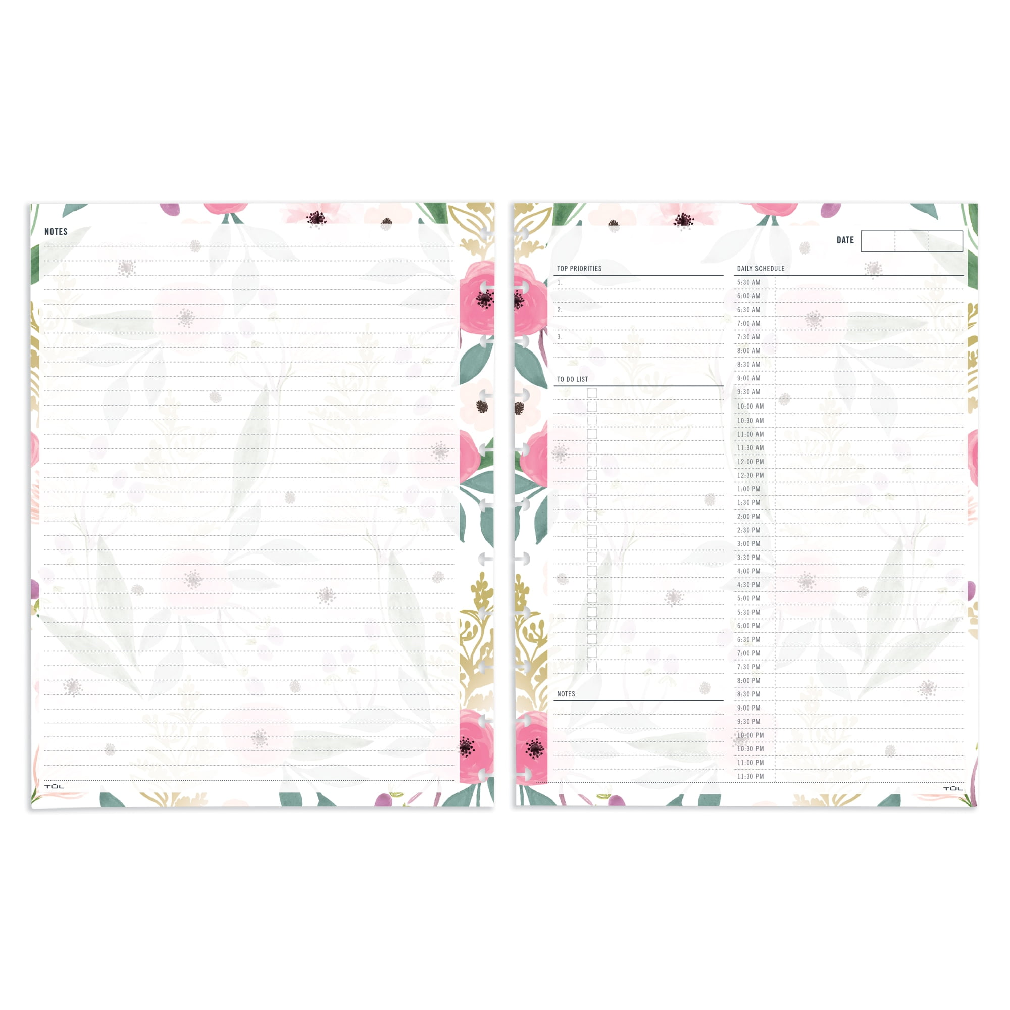 TUL® Discbound Undated Daily Refill Pages, Letter Size, 50 Sheets ...