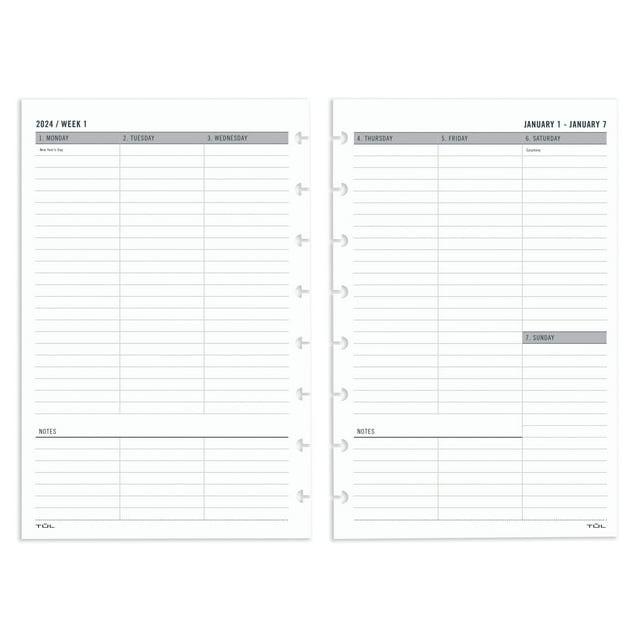 TUL® Discbound Weekly Planner Refill Pages, Junior Size - Walmart.com