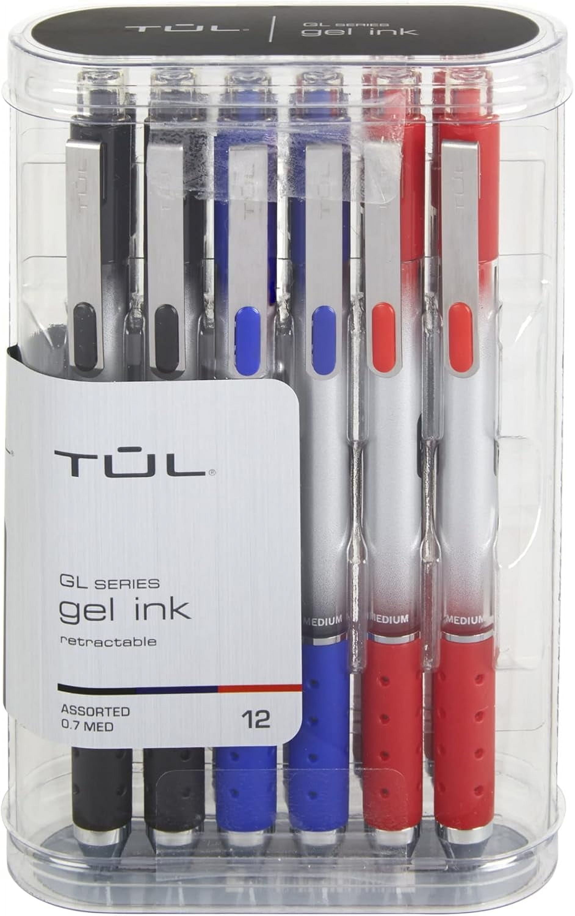 TUL® GL Series Retractable Gel Pens, Medium Point, 0.7 mm, Silver ...