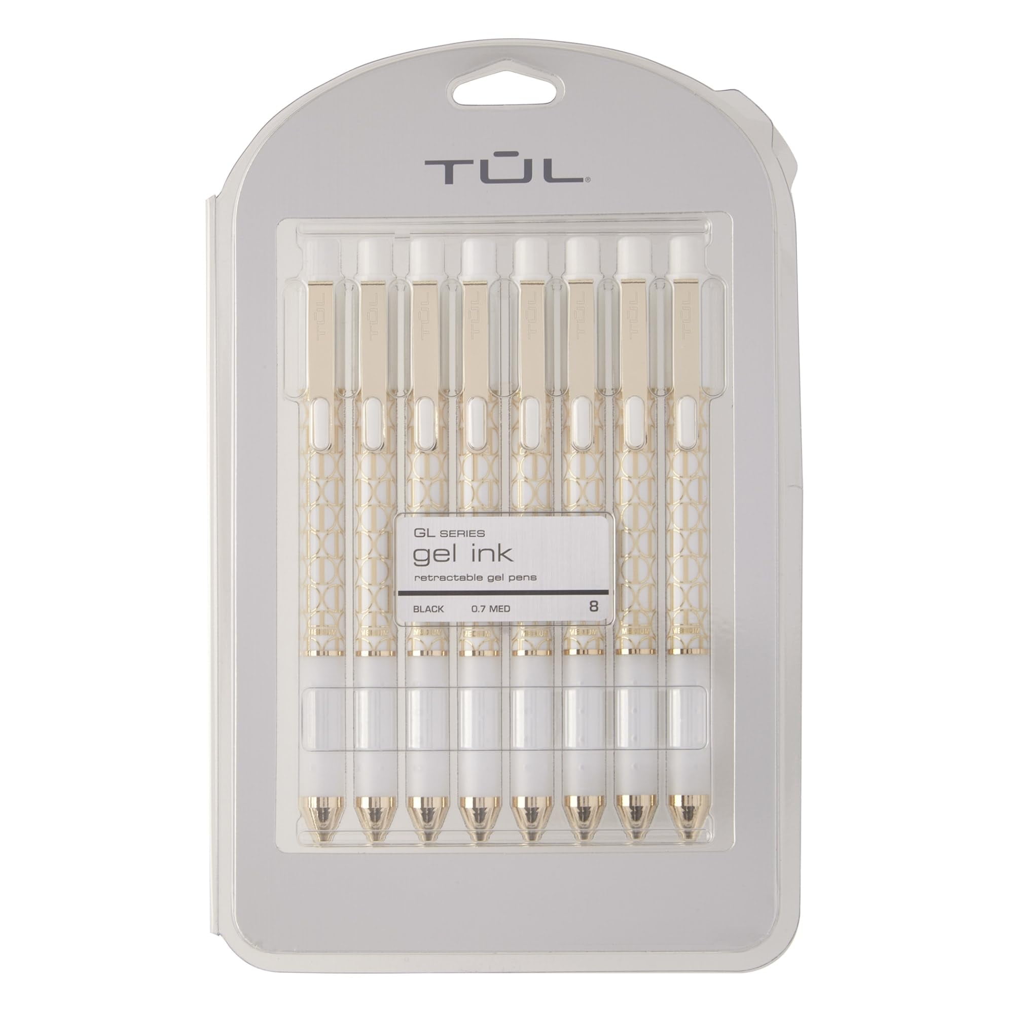TUL® GL Series Retractable Gel Pens, Medium Point, 0.7 mm, White ...