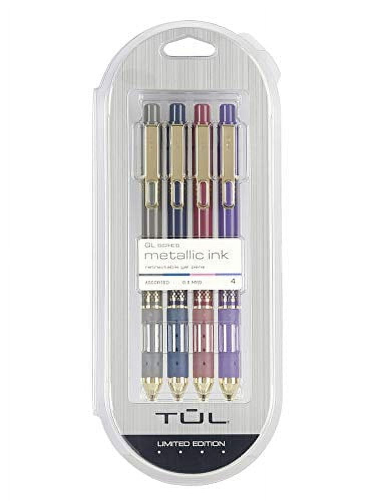 TUL® Metallic Retractable Gel Pens, Medium Point, 0.8 mm, Assorted ...