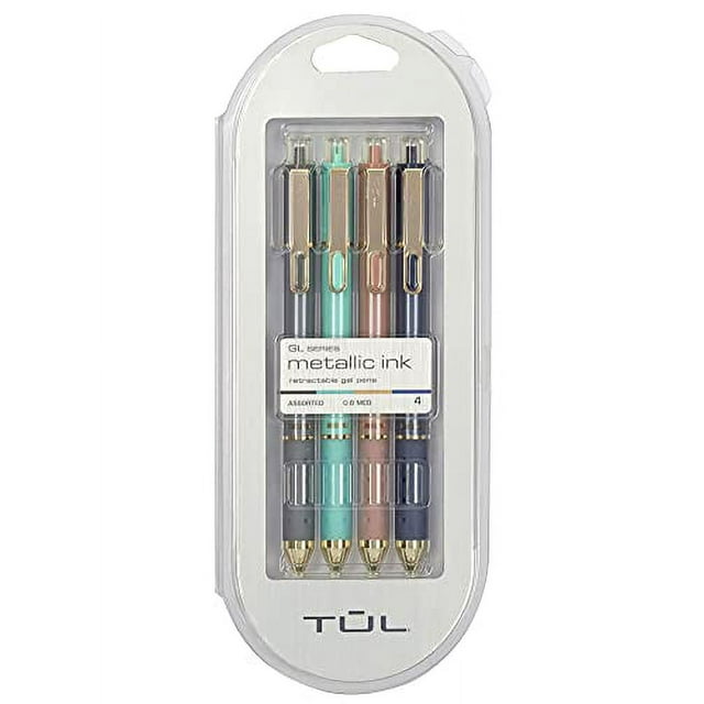 TUL® Metallic Retractable Gel Pens, Medium Point, 0.8 mm, Assorted ...