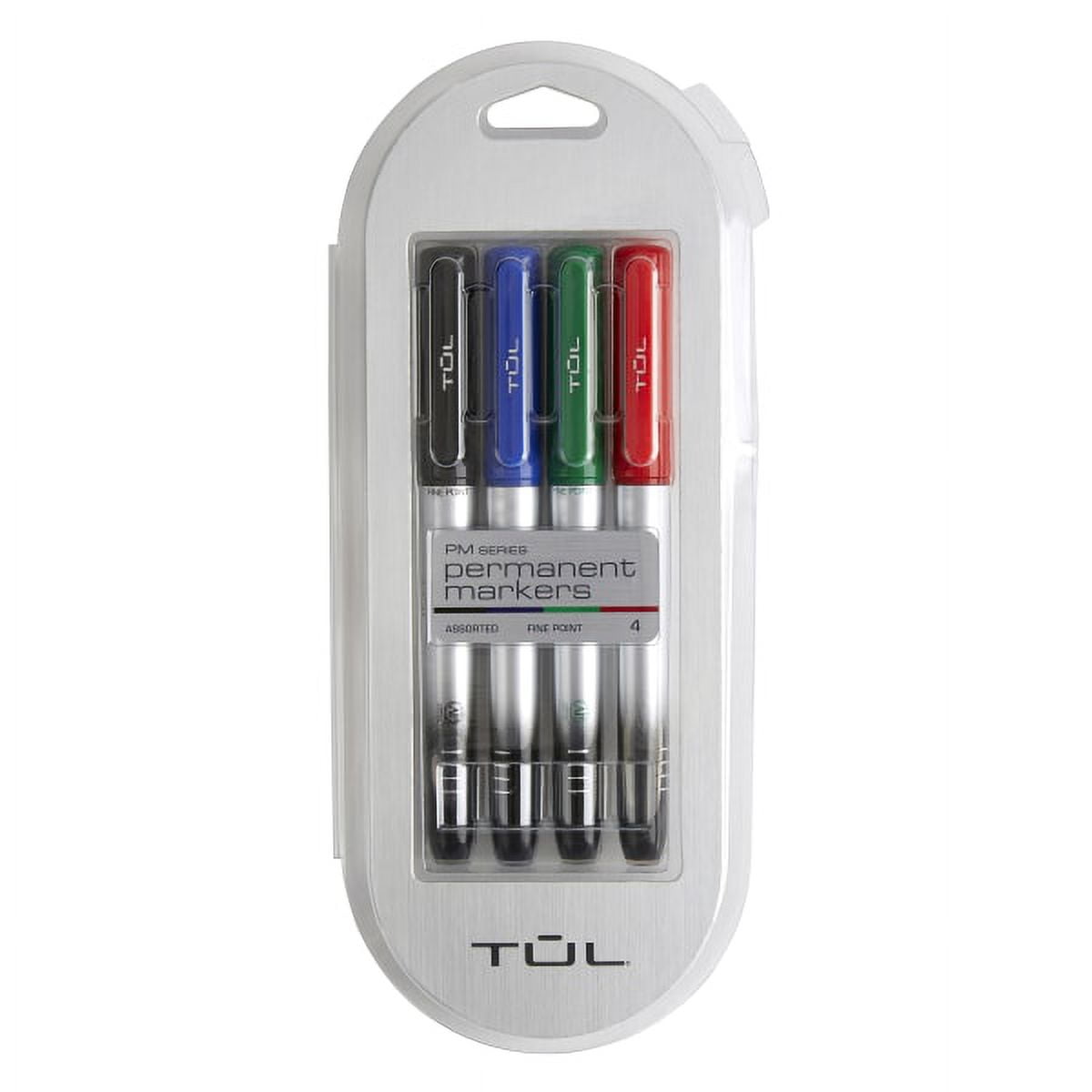 TUL Permanent Markers, Fine Point, Silver Barrel, Assorted Ink Colors ...