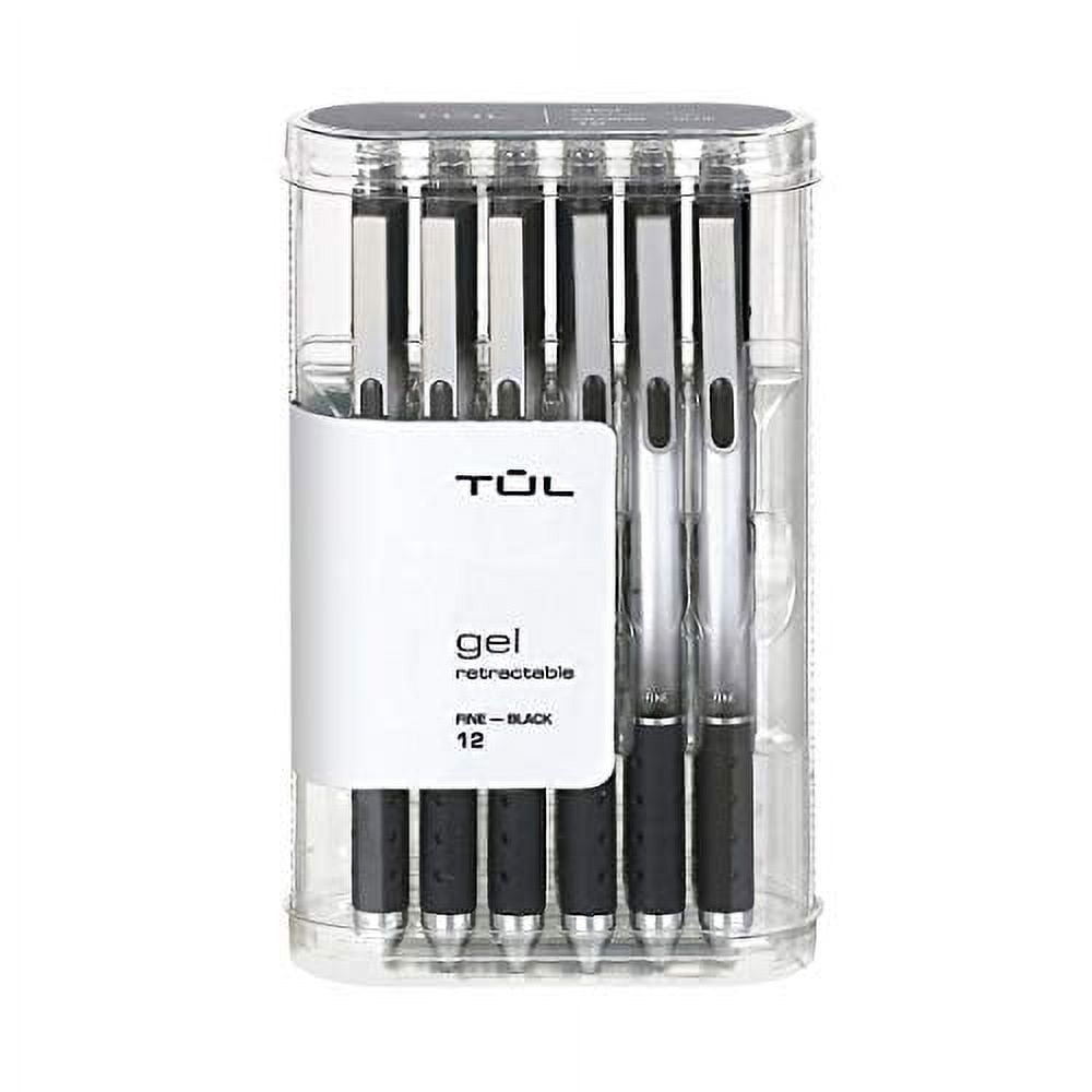 TUL Retractable Gel Pens, Fine Point, 0.5 mm, Gray Barrel, Black Ink ...