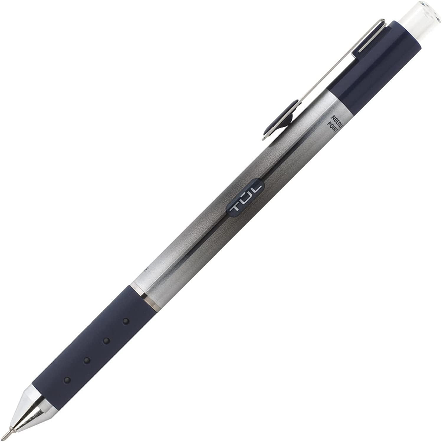 TUL Retractable Gel Pens, Needle Point, 0.7 mm, Gray Barrel, Blue Ink ...