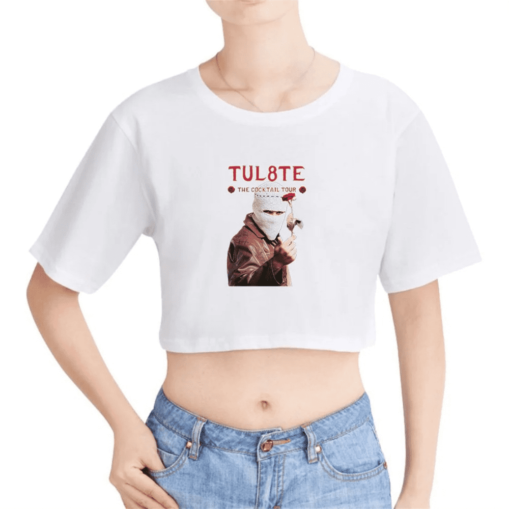 TUL8TE The Cocktail Tour 2025 Crop Top Tee Women Fashion Hip Hop Short ...