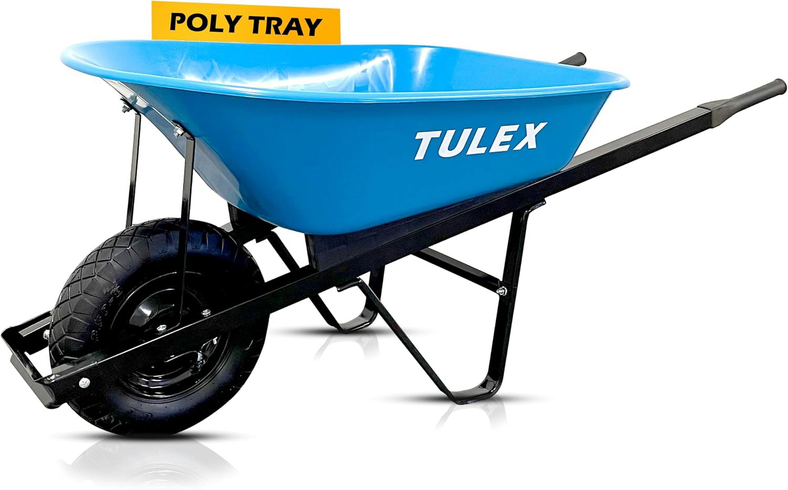 TULEX One-Wheel High-Density Poly Push Home Garden Yard Utility ...