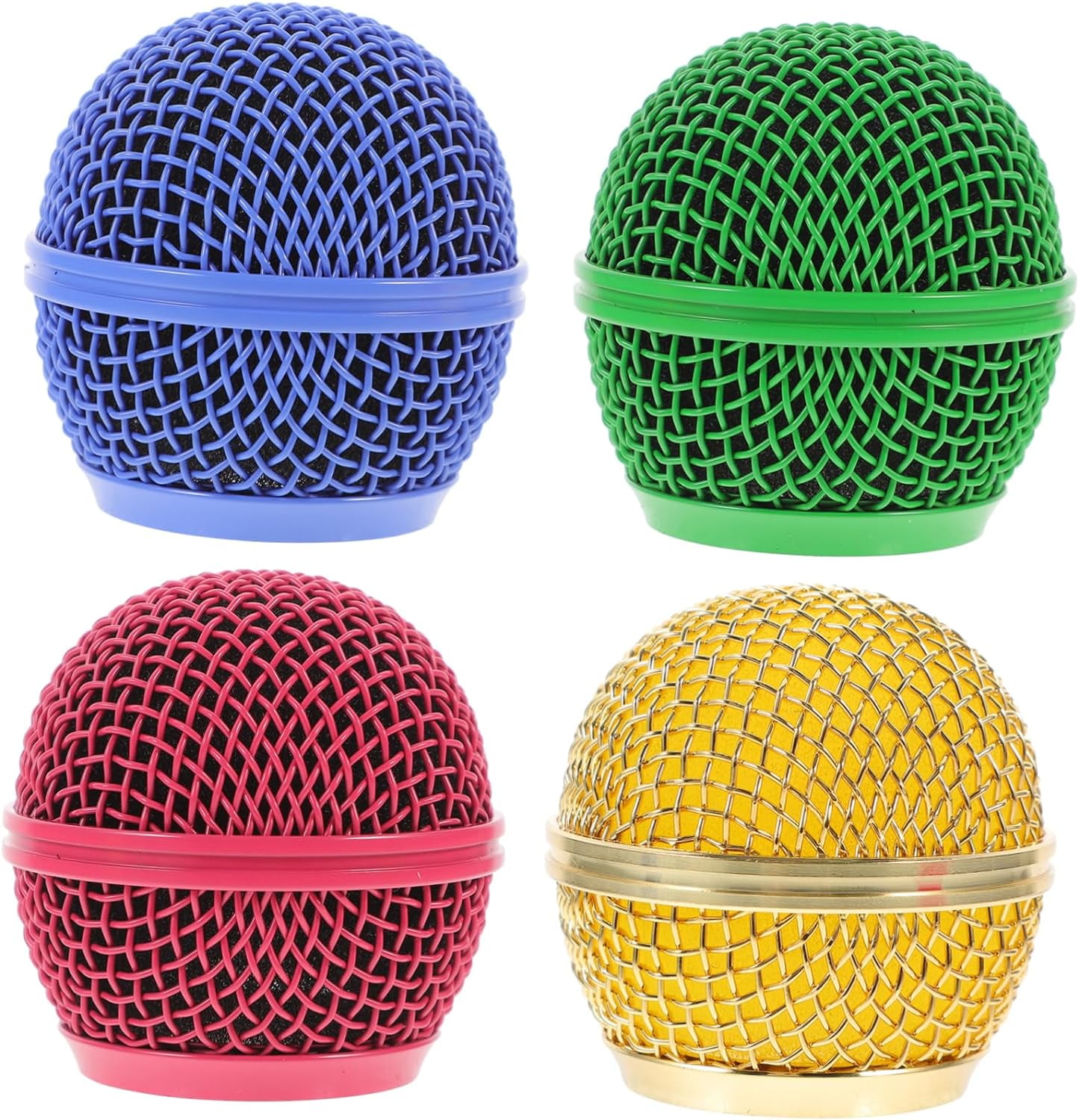 TULGRVE 4pcs Colored Microphone Accessories Metal Mic Head Microphone ...