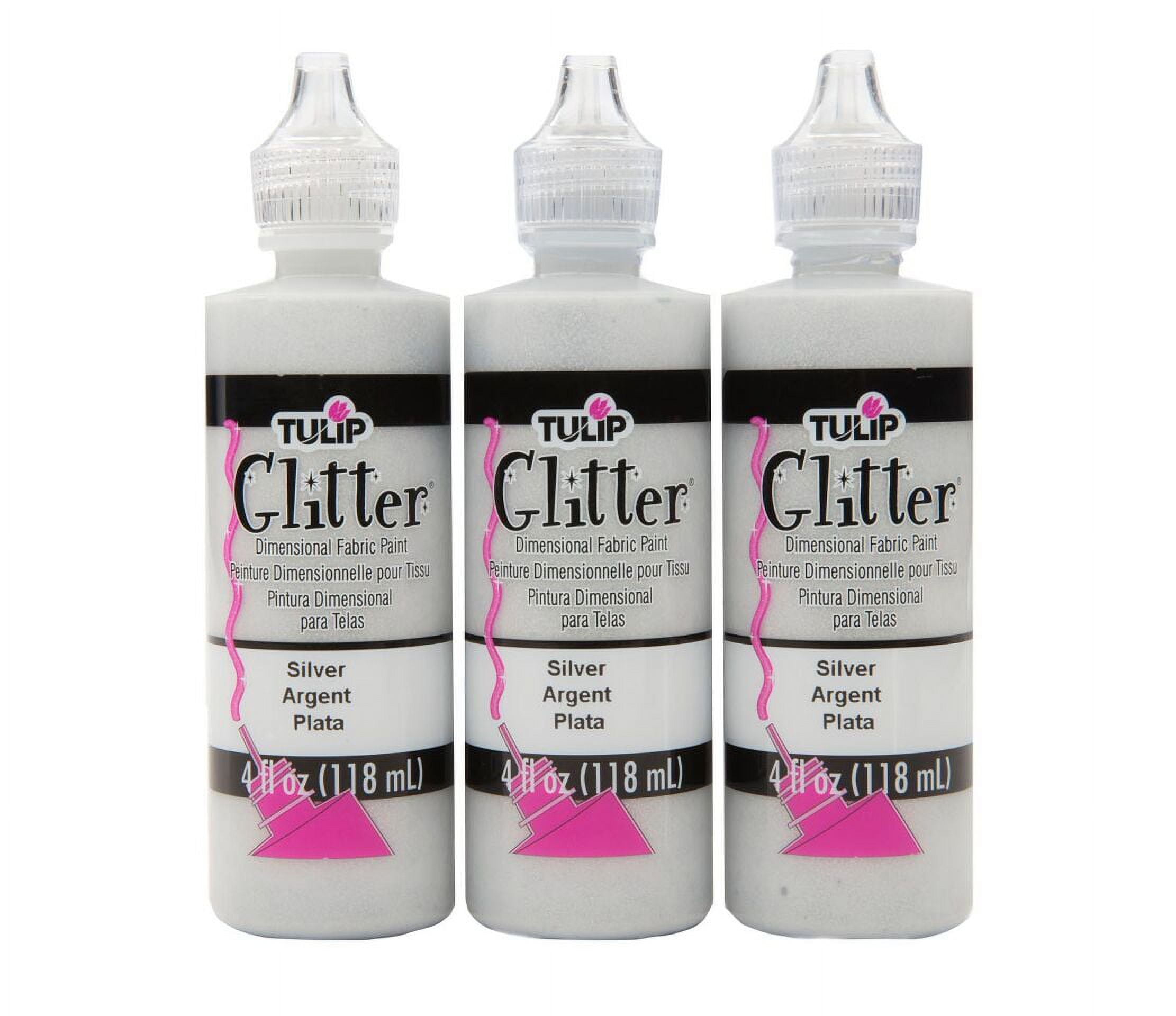Tulip Dimensional Fabric Paint Glitter 4 fl oz Silver 3 Pack - Walmart.com