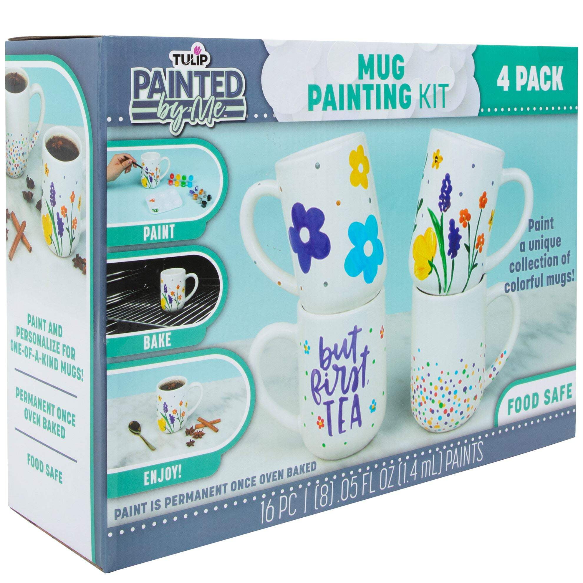 Free Shipping! Tulip Painted by Me Ceramic Mug Painting Kit, Includes 4 ...