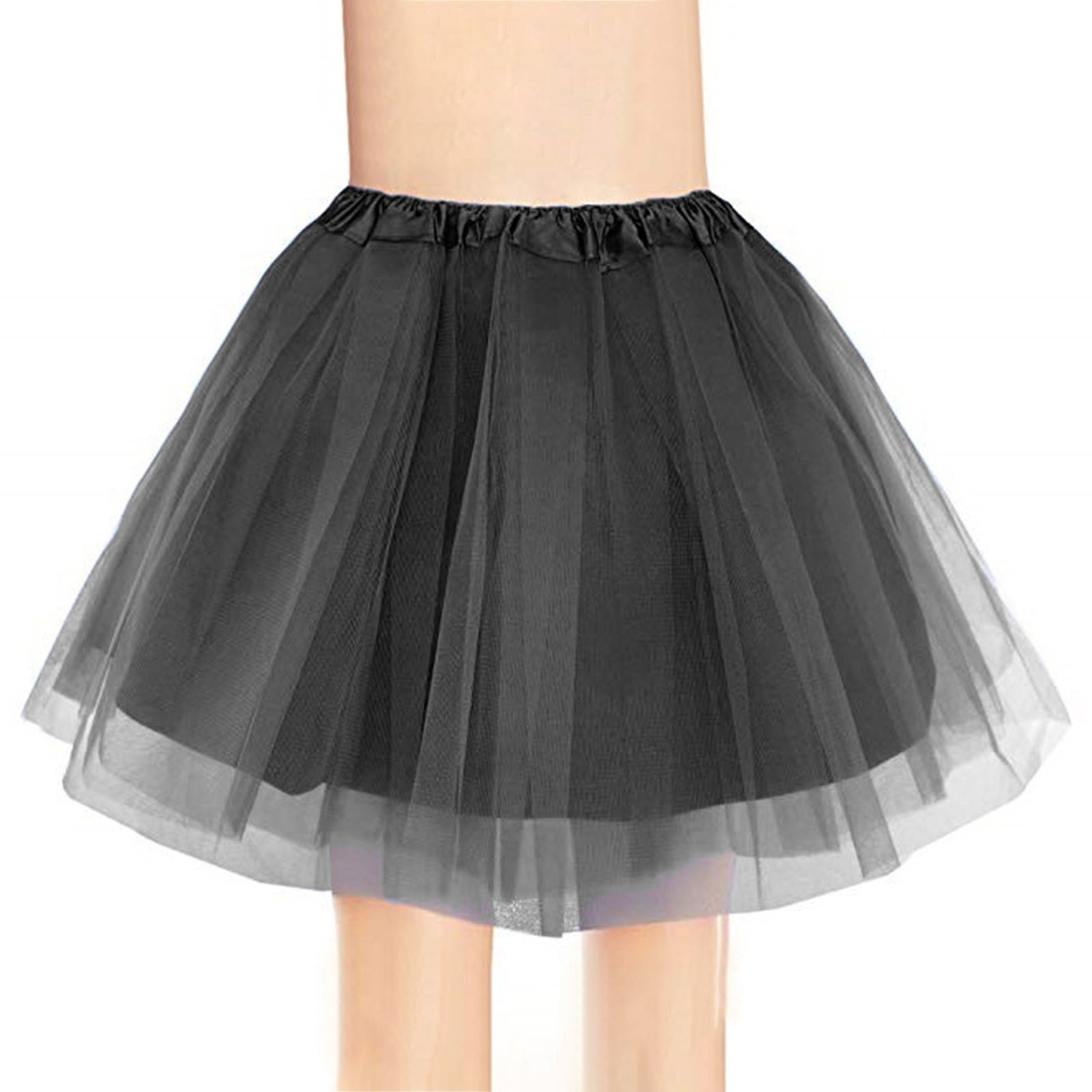 TULUDA Skirts for Women Solid Color Three Layer Lined Mesh Half Length ...
