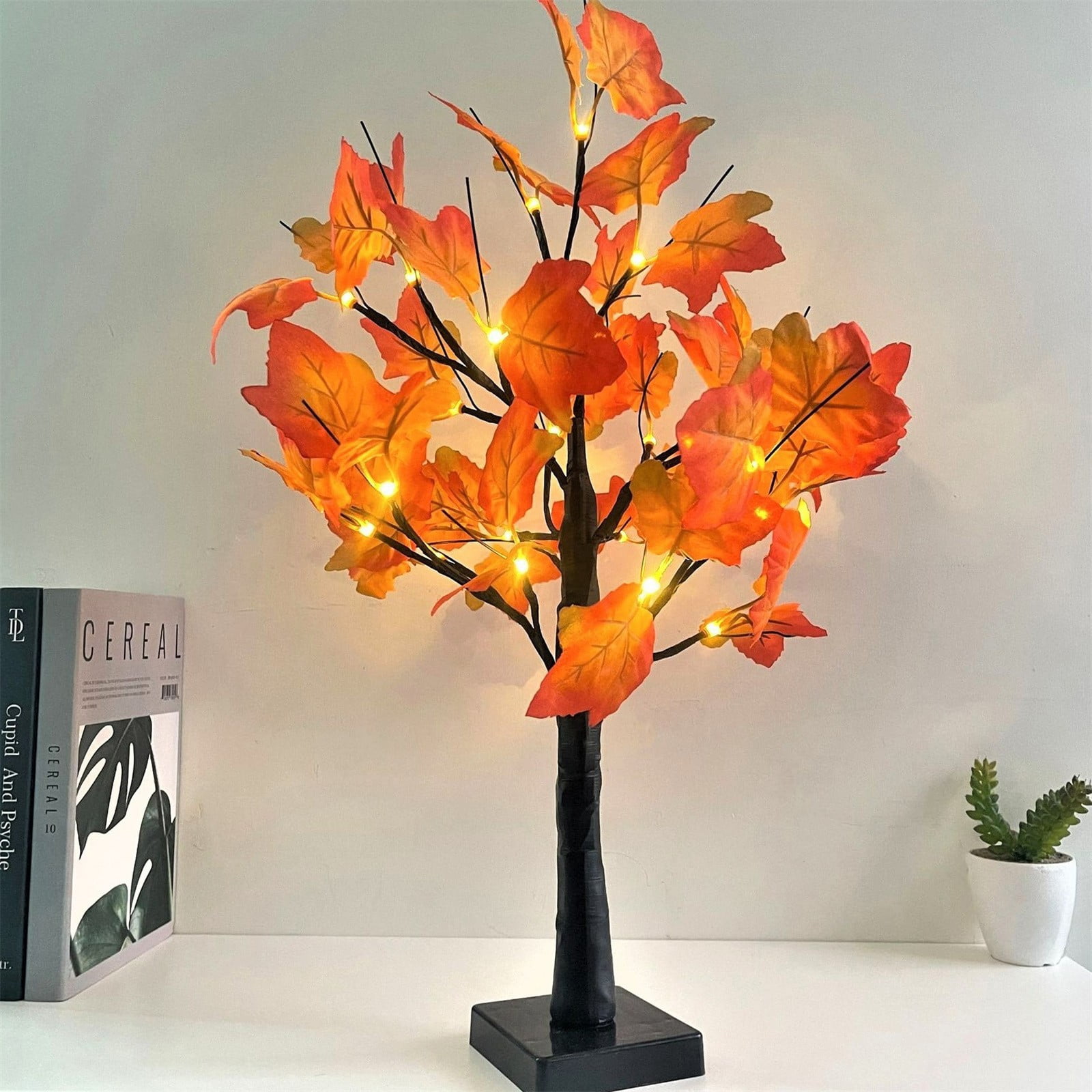 TULUDA Tabletop Birch Tree Decorations, Artificial Tree with Lights ...