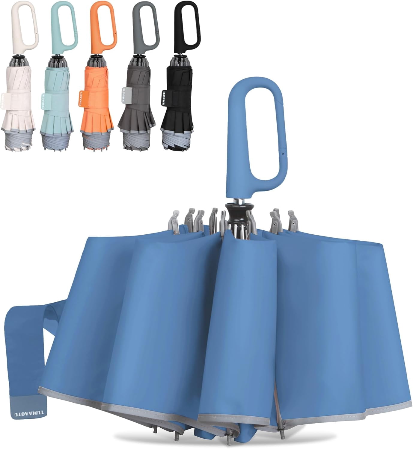 TUMAAOTU Inverted Umbrella with Carabiner Handle, Wind Proof Umbrellas ...