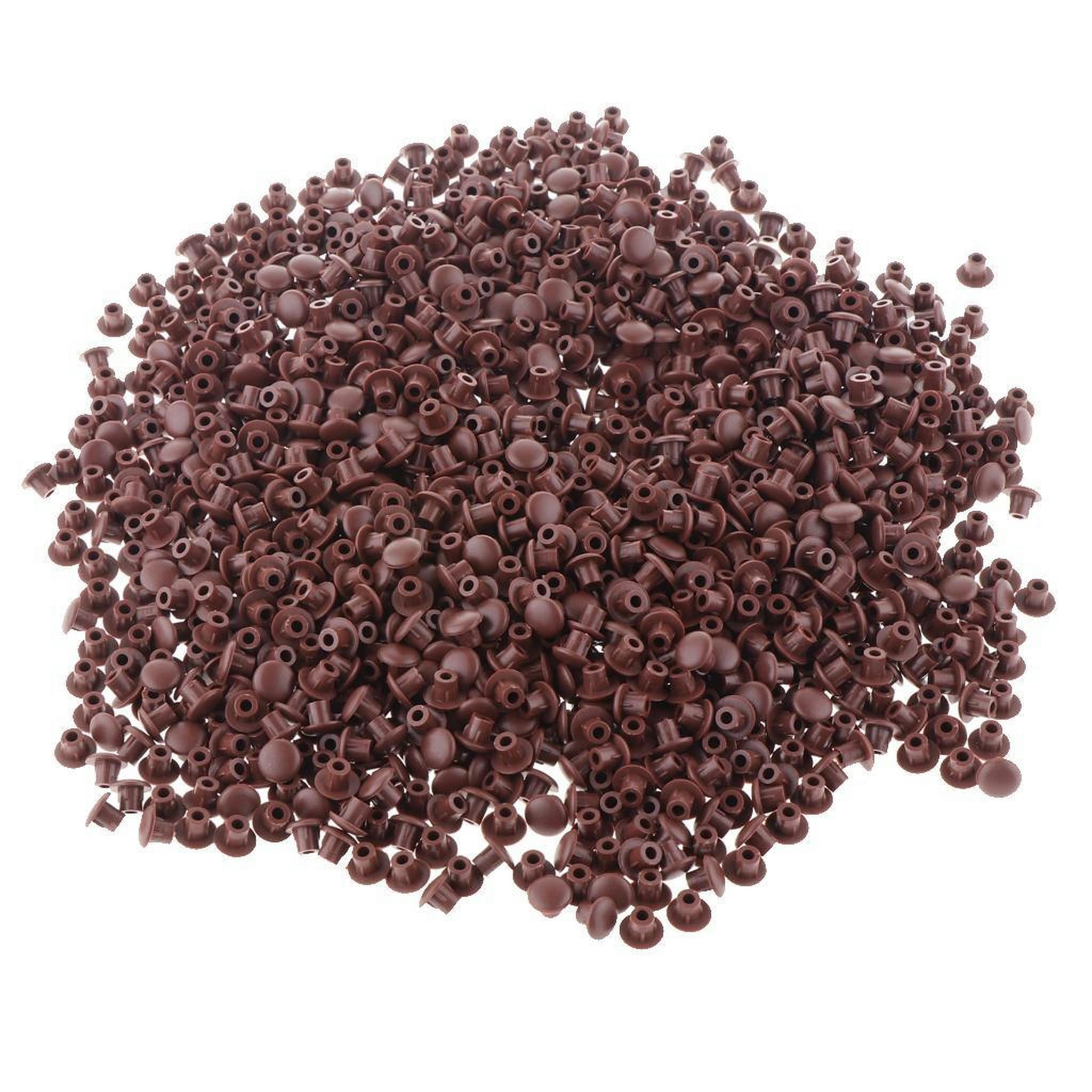 TUMALL 1000-Pack Car Door Hinge Hole Caps - 5mm Screw Hole Covers-Brown ...