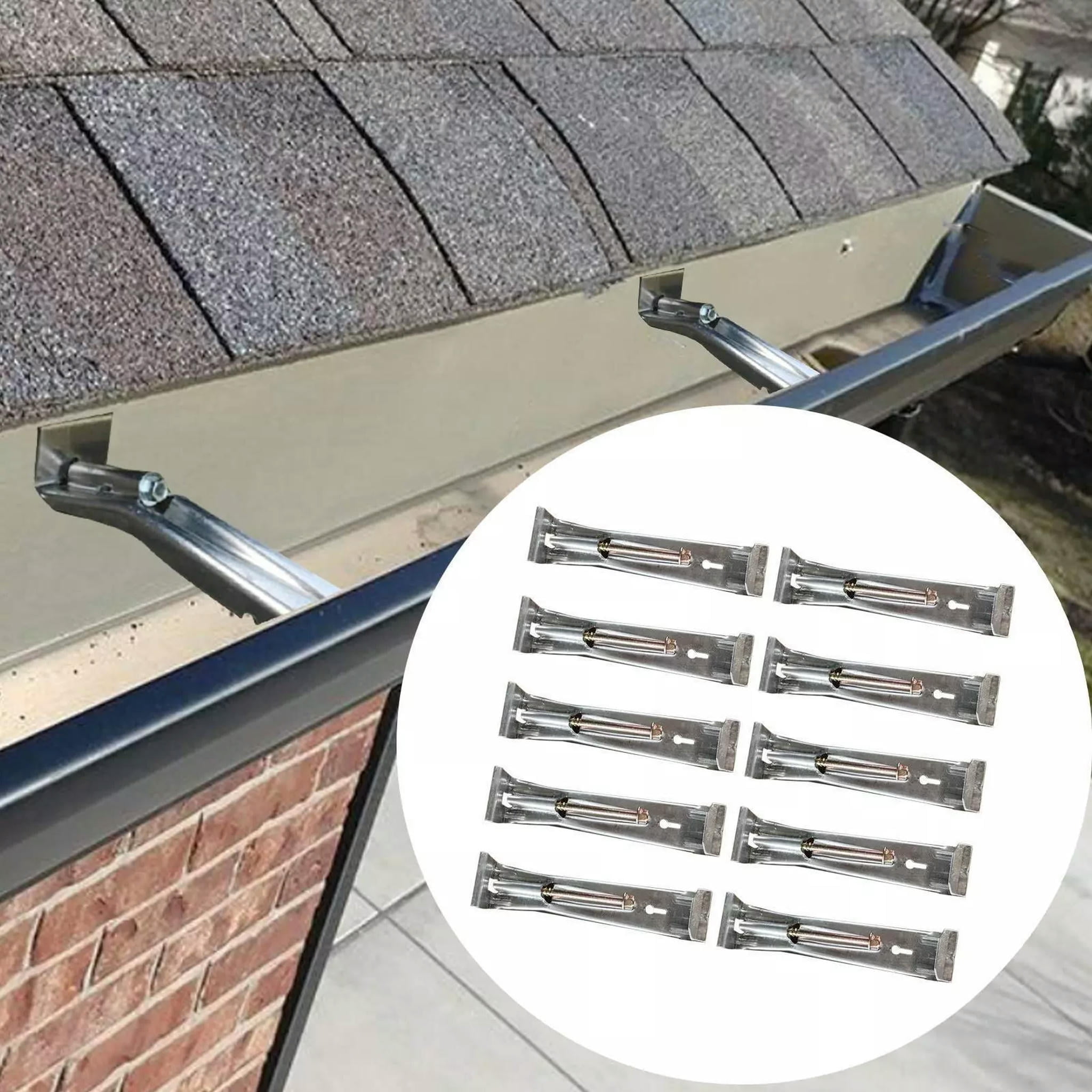 TUMALL 10Pcs 5 inch Metal Easy Install Rain Gutter Bracket Support ...