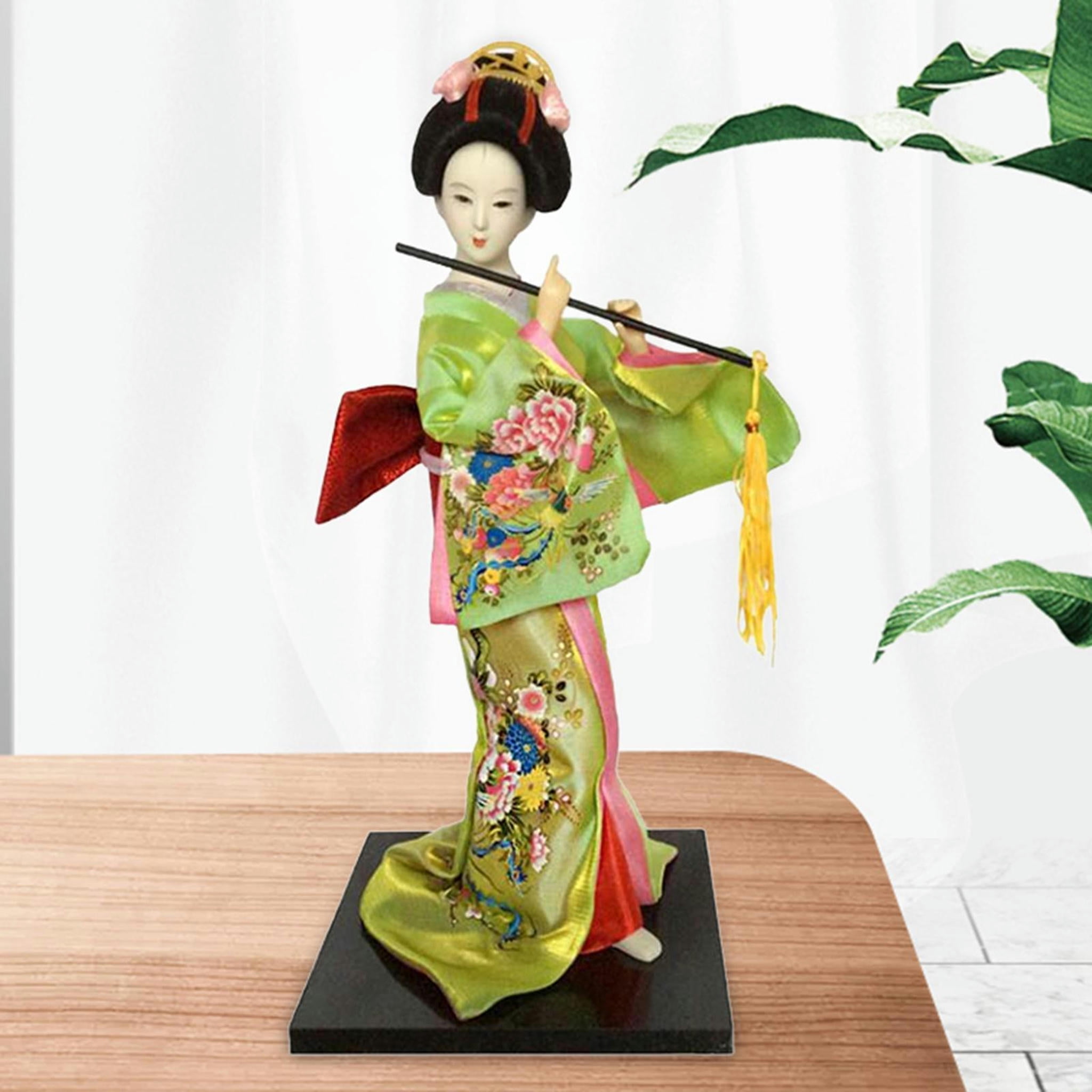 TUMALL 12" Japanese Geisha Oriental Doll Girl Statue for Office Home ...