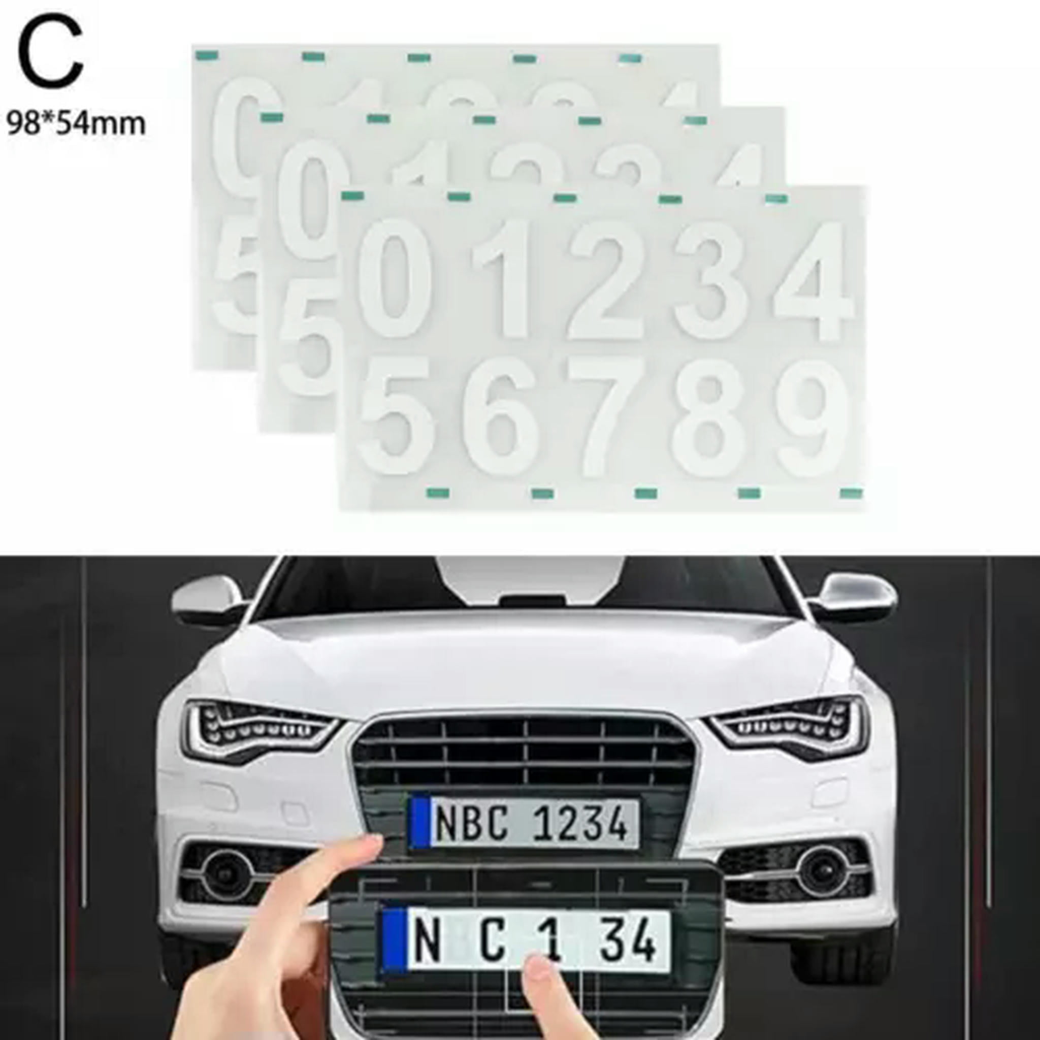 TUMALL 2024 NEW License Plate Number Reflective Invisible Digital ...