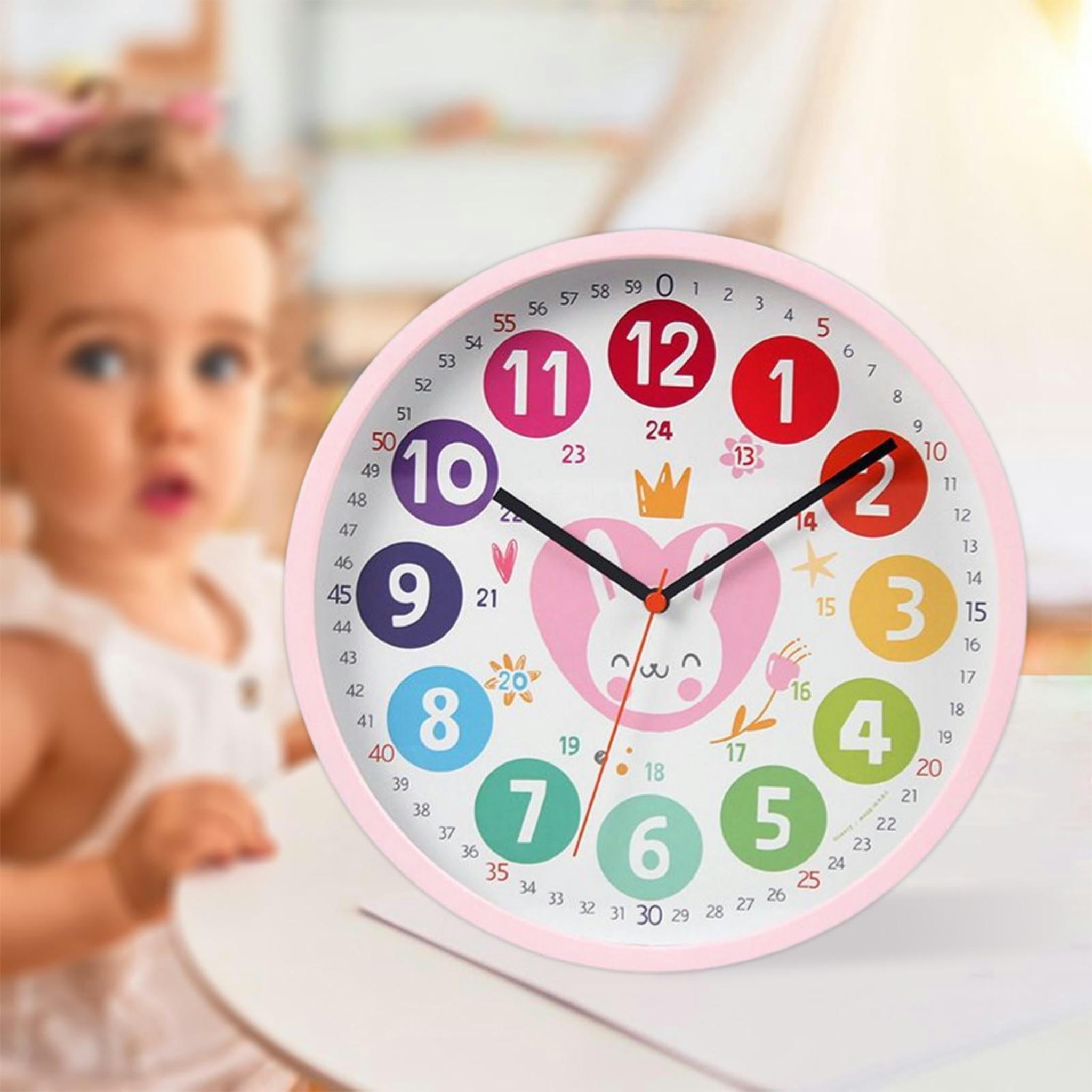 TUMALL 25cm Wall Clock Telling Time Teaching Clock for Classroom ...