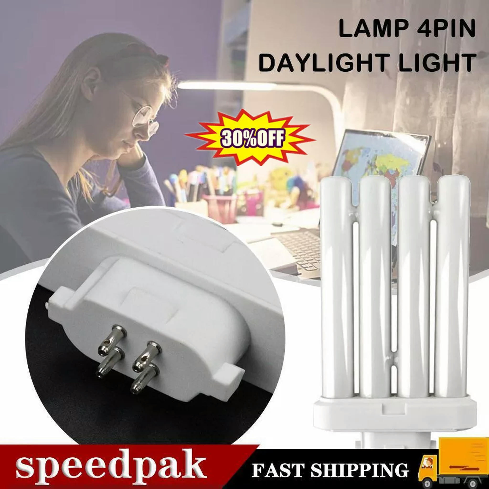 TUMALL 27W FML 27W 6500K 4 Pin Quad Tube Light Bulbs Compact ...