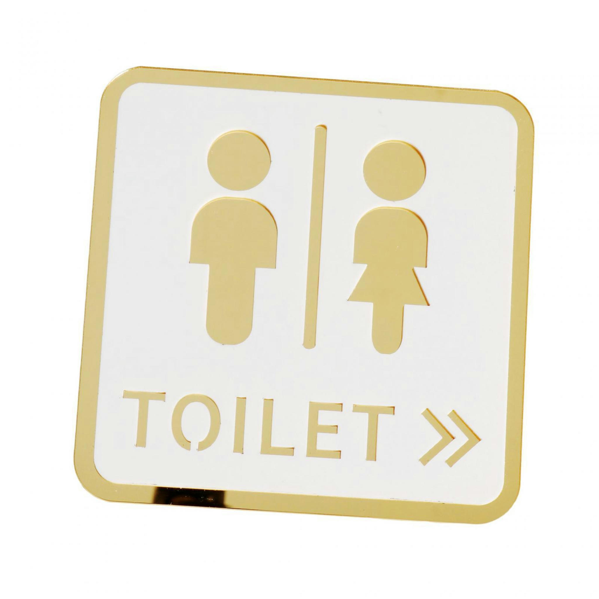 TUMALL 4.7x4.7inch Toilet Sign Acrylic Restroom Identification Sign ...