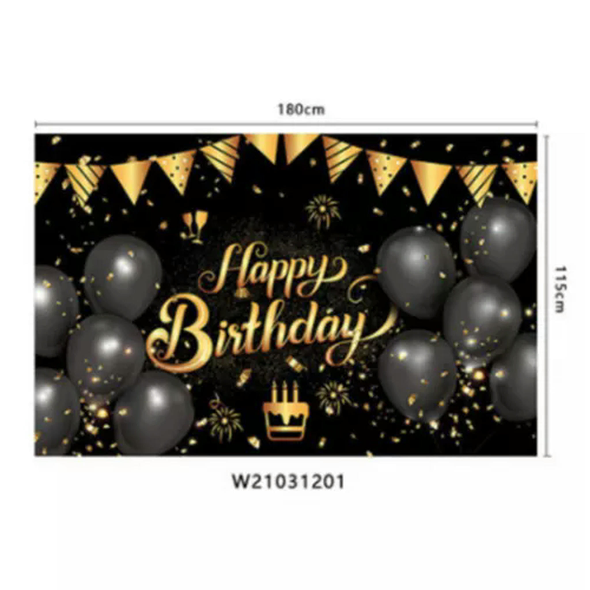 TUMALL 5.9*3.77ft Happy Birthday Backdrop Banner Background Cloth Props ...