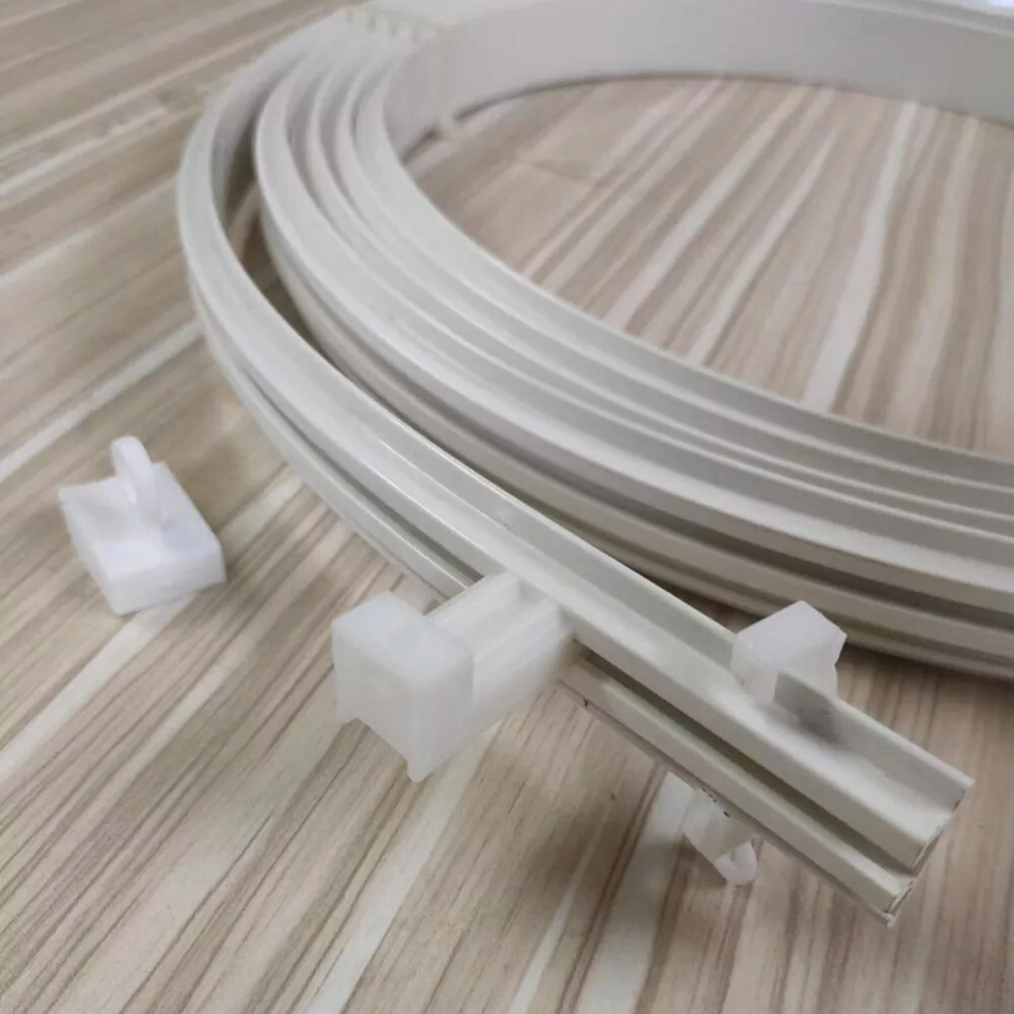 TUMALL 5 Meters U Shaped PVC White Curtain Track Rail Bay Windows ...