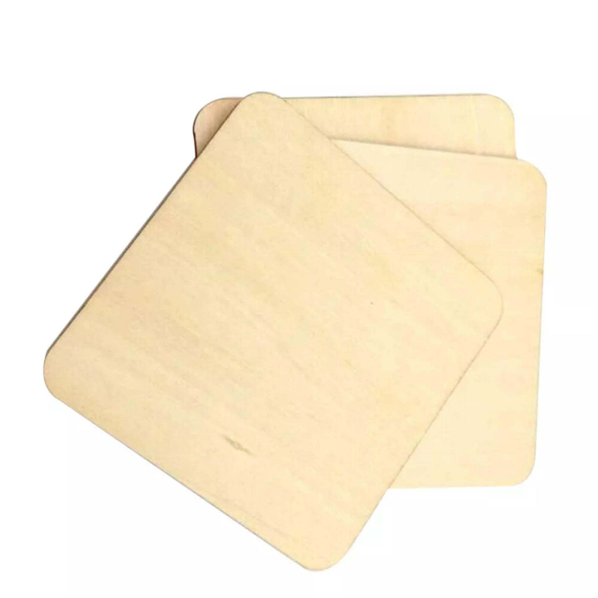 TUMALL 50 Pcs Wood Planks Craft Square Wood Pieces Crafts Square Wooden ...