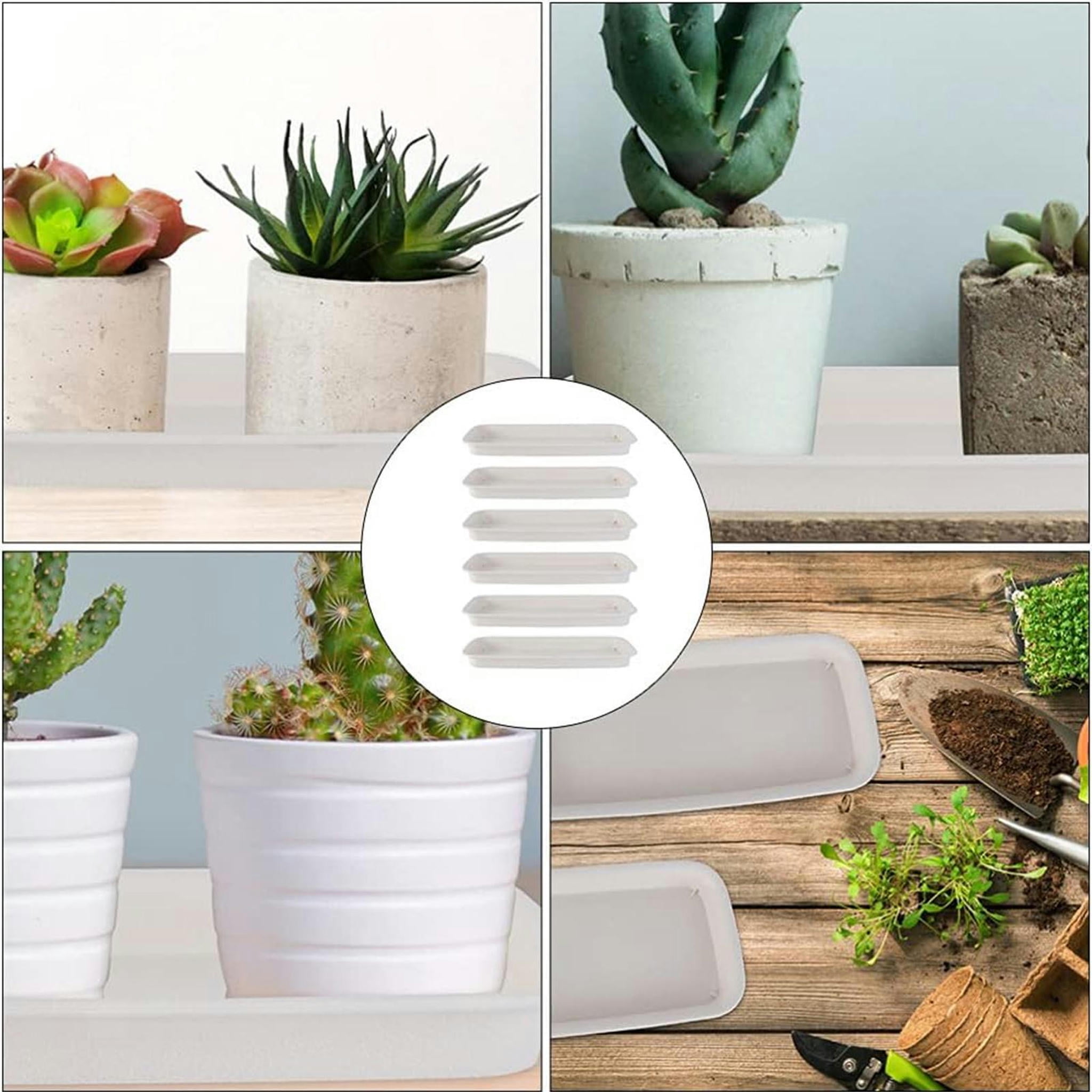 TUMALL 5x Plant Saucers Rectangular Plant Trays for Windowsill Balcony ...