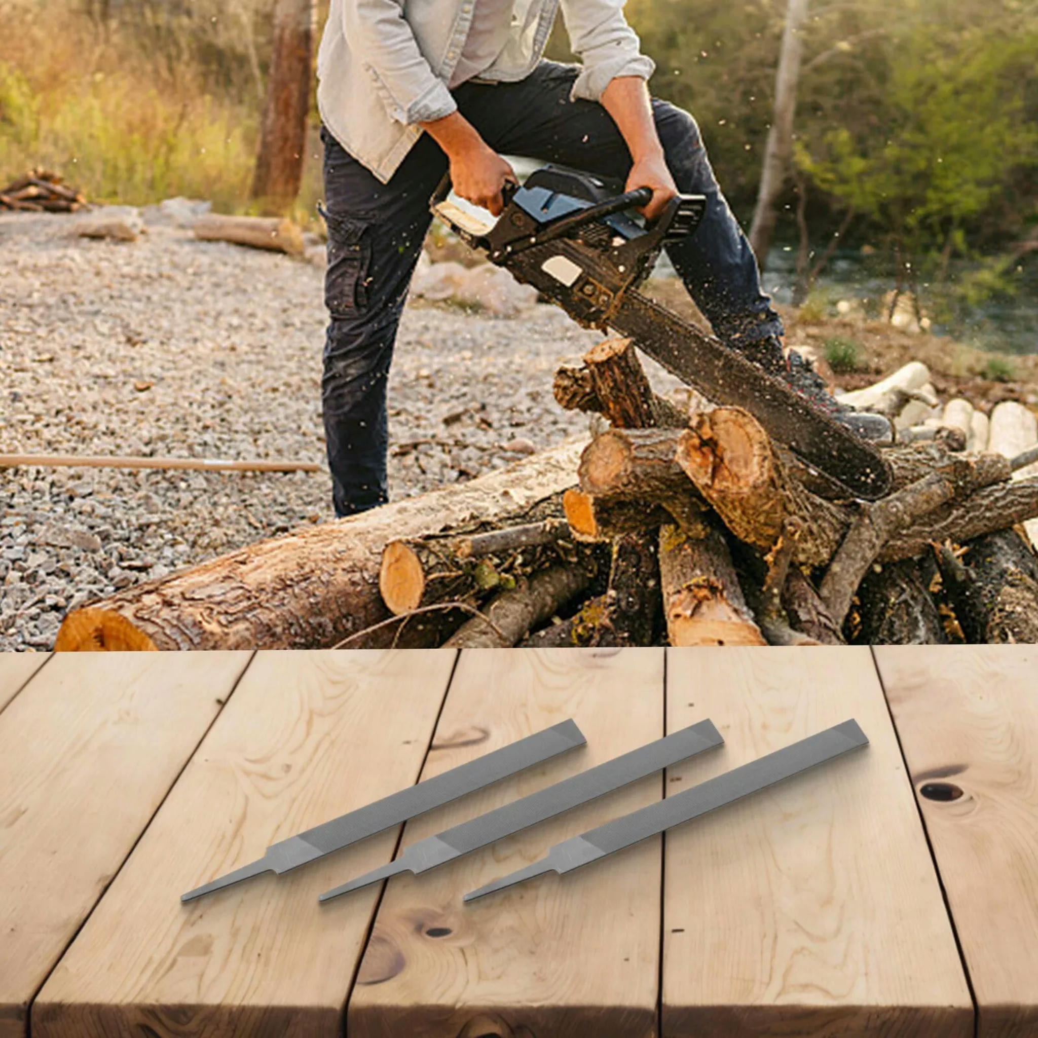 TUMALL 6" Flat File For Chainsaw Chains For STIHL Twin Cut Design Power ...