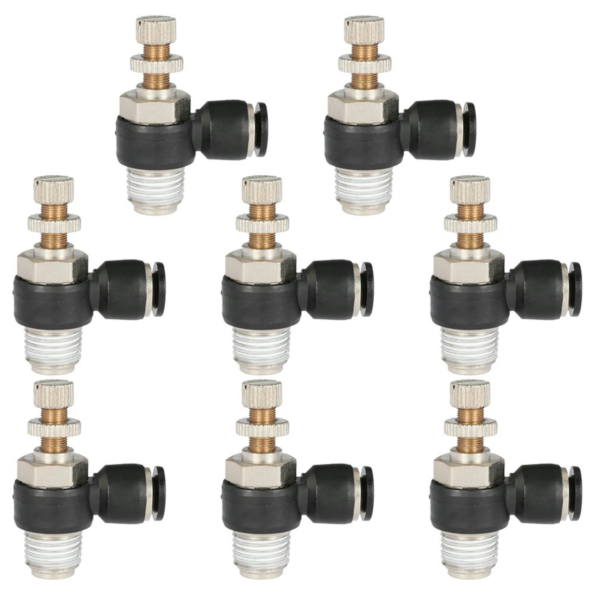 TUMALL 8Pcs Air Flow Speed Control Valve Connector Tube Hose Pneumatic ...