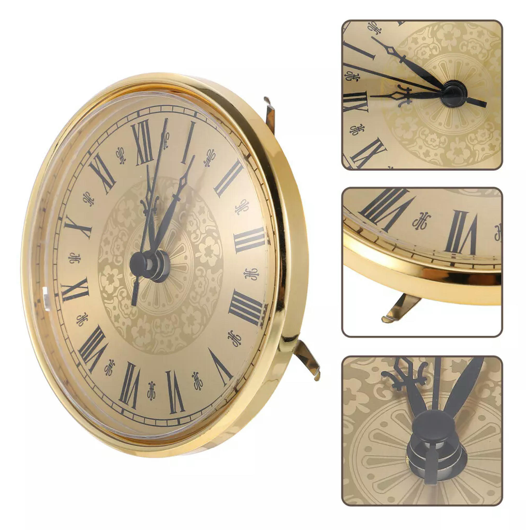 TUMALL Alloy Plastic Bell Clock Insert with Gold Trim Fit up Pointer ...
