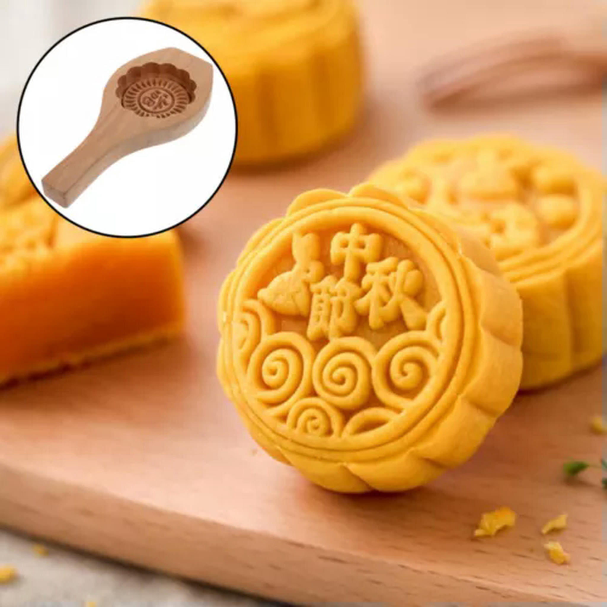 TUMALL Cake Making Mould Mooncake Wood Mold DIY Baking Tools Biscuit ...