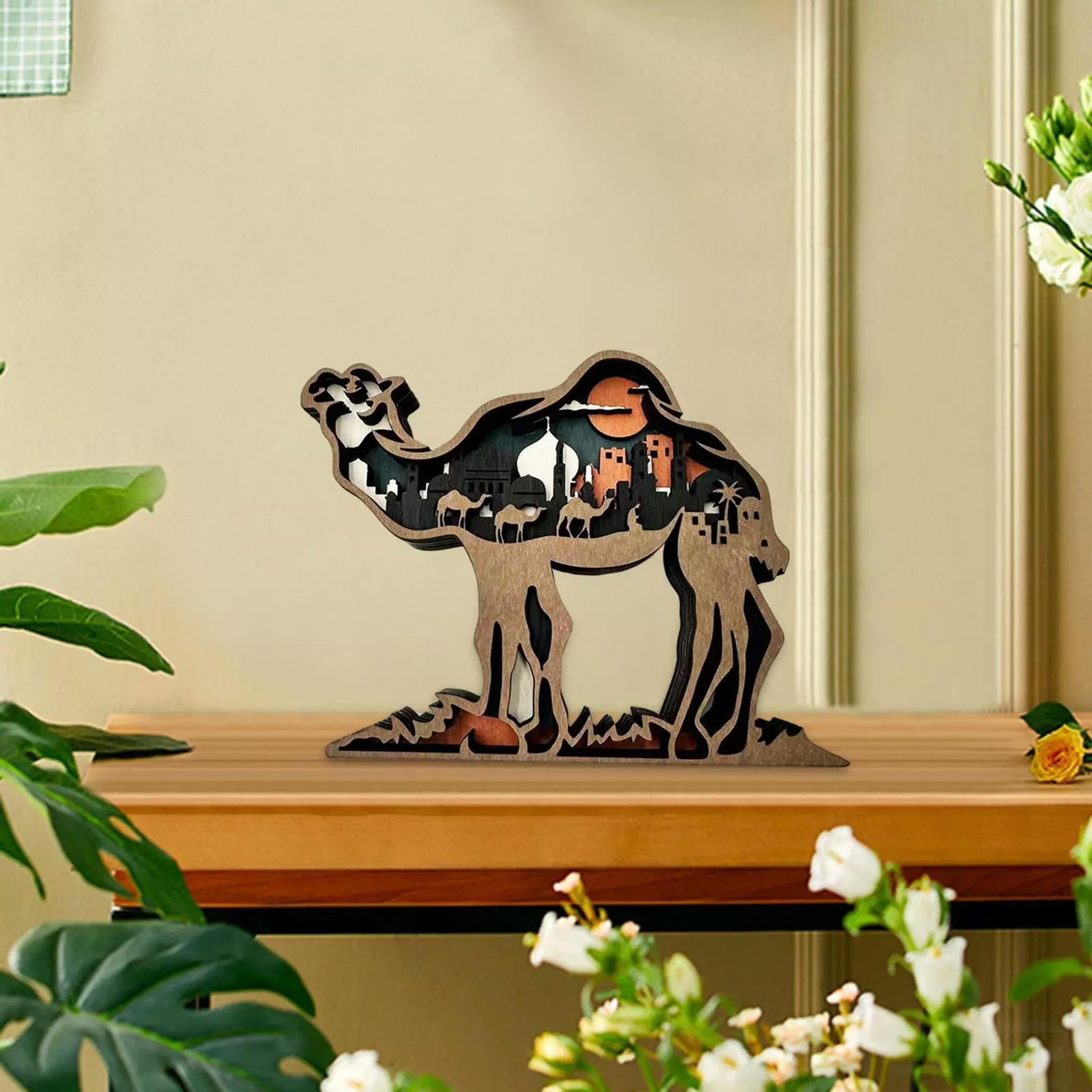TUMALL Camel Statue Decor Camel Sculpture for Cabinets Shelf Entryway ...