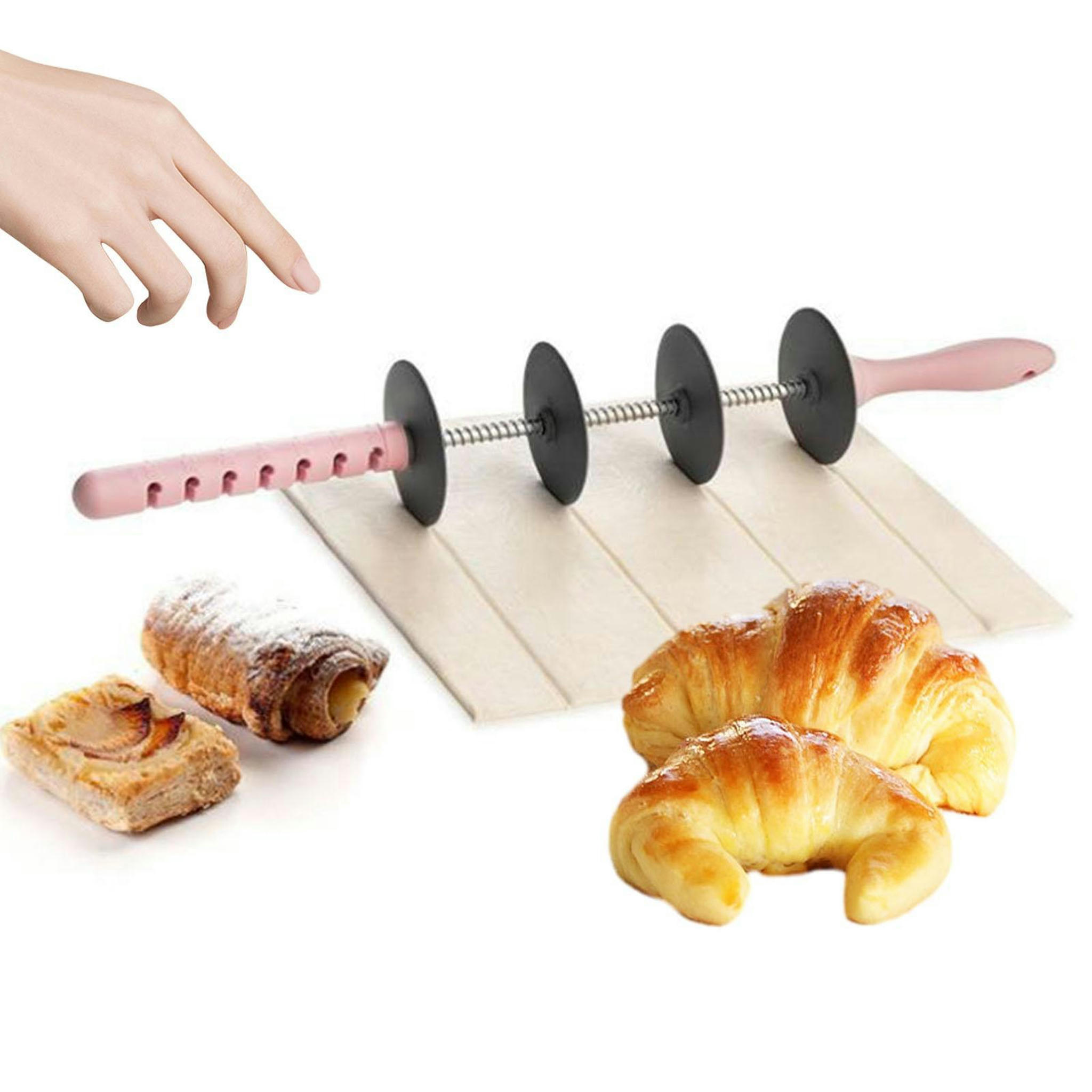 TUMALL Croissant Cutter Dough Pastry Wheel Evenly Shaped Multifunction ...