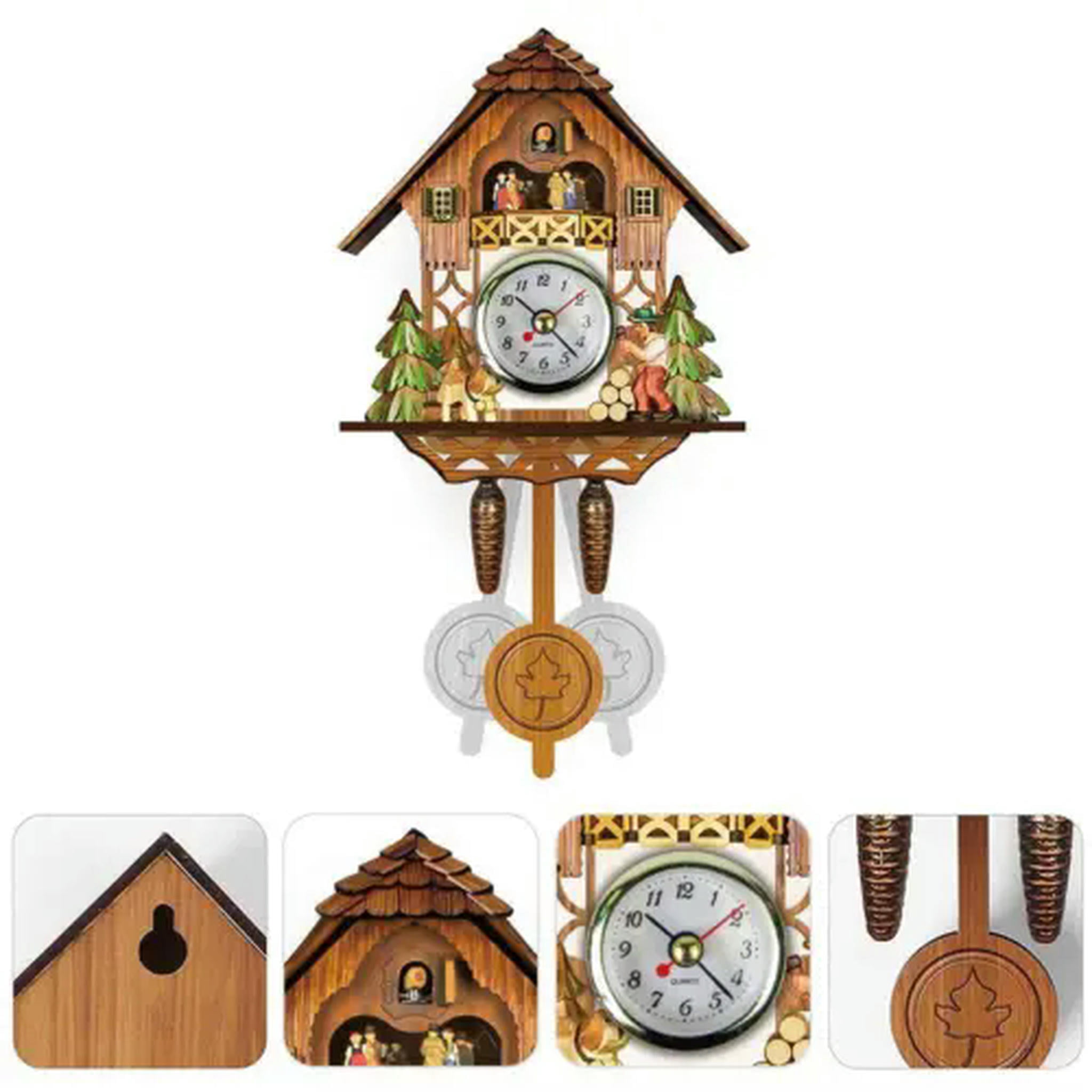Cuckoo Clock GOWENIC Vintage - Wooden Birdhouse Wall Clock With ...