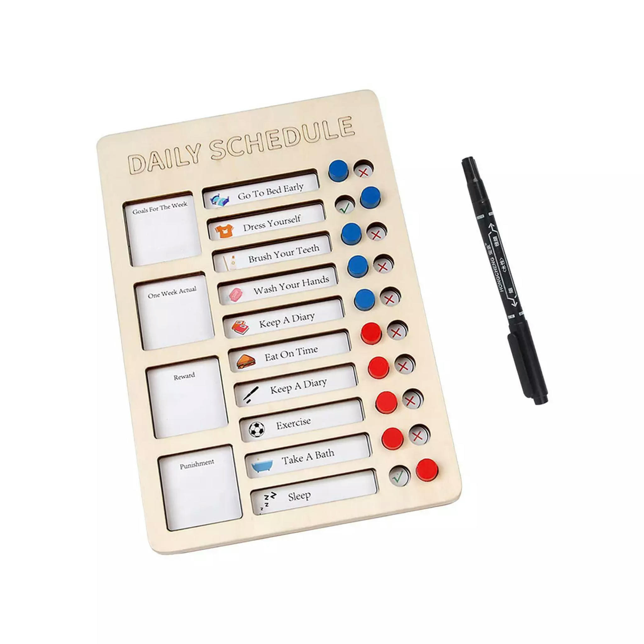 TUMALL Daily Schedule Board Notepad 15x22cm for Kids Adults Resuable ...