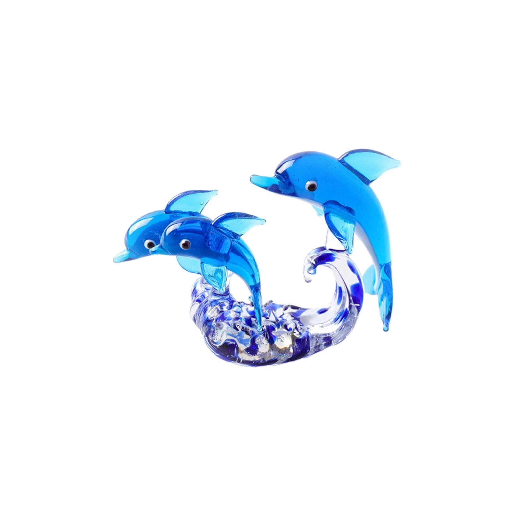 TUMALL Dolphin Decor Sea Animal Centerpiece Crafts Office Dolphin Glass ...