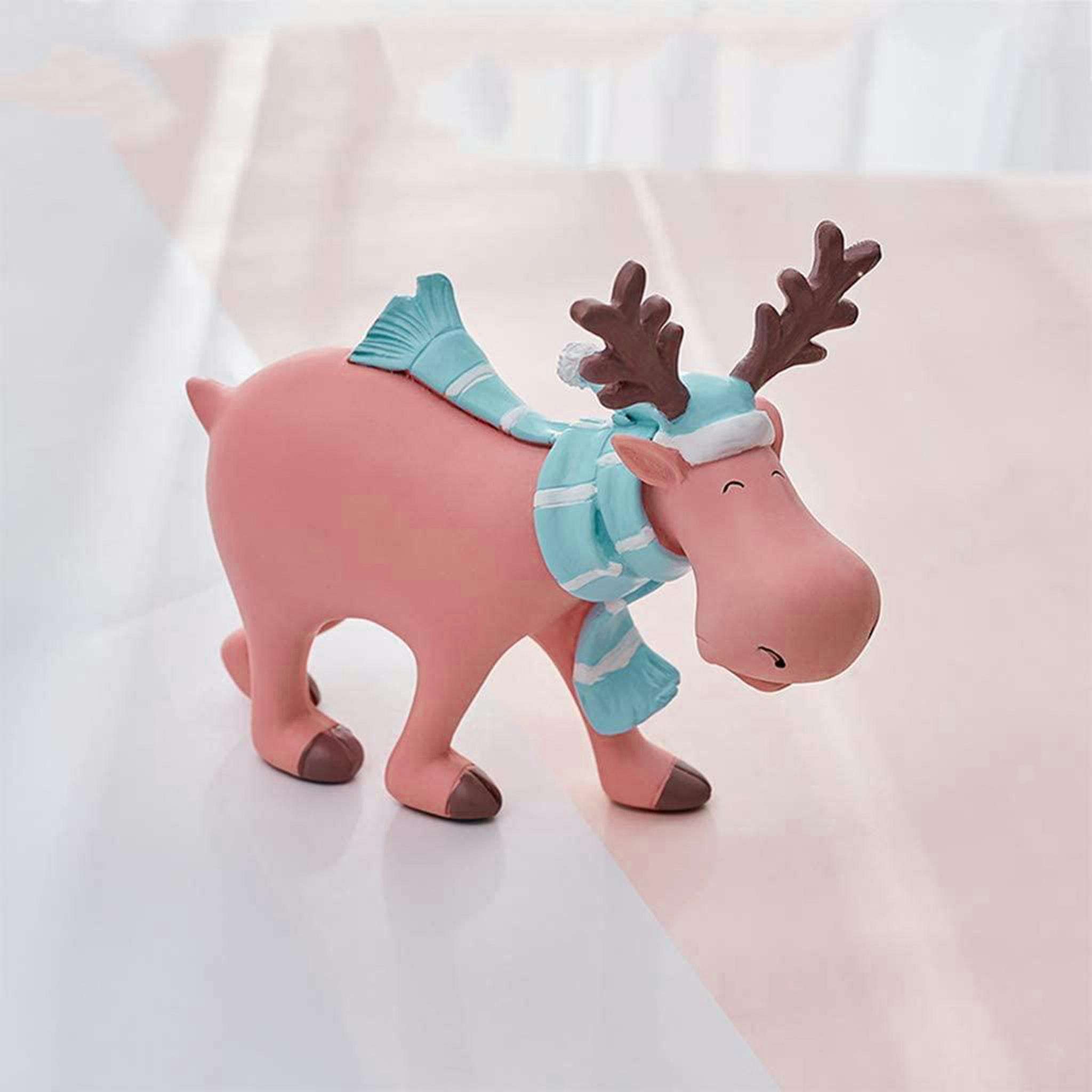 TUMALL Fawn Deer Statue Resin Elk Sculpture Artwork Craft Living Room ...