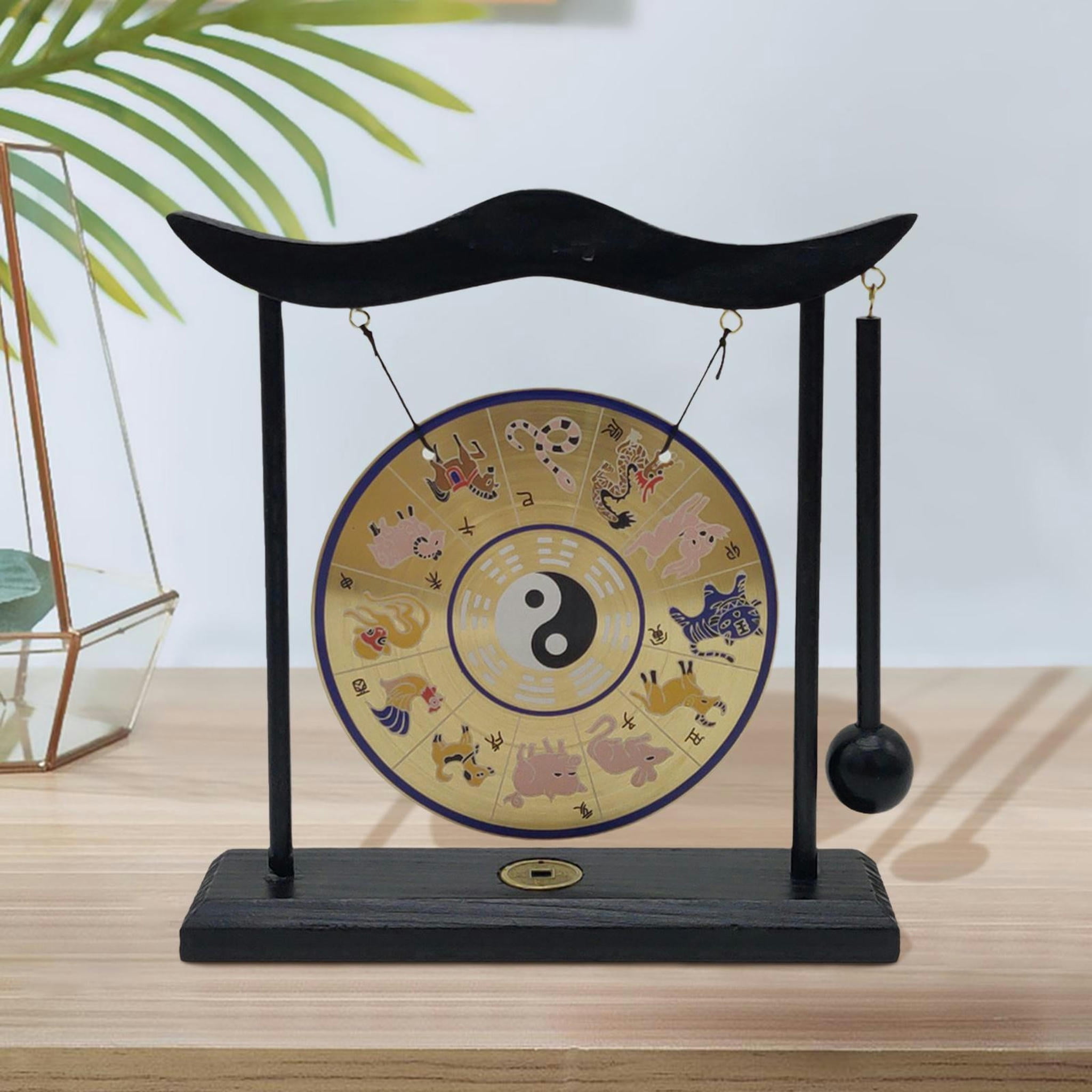 TUMALL Gong Ornament Brass Feng Shui Desktop Gong Wind Chime ...