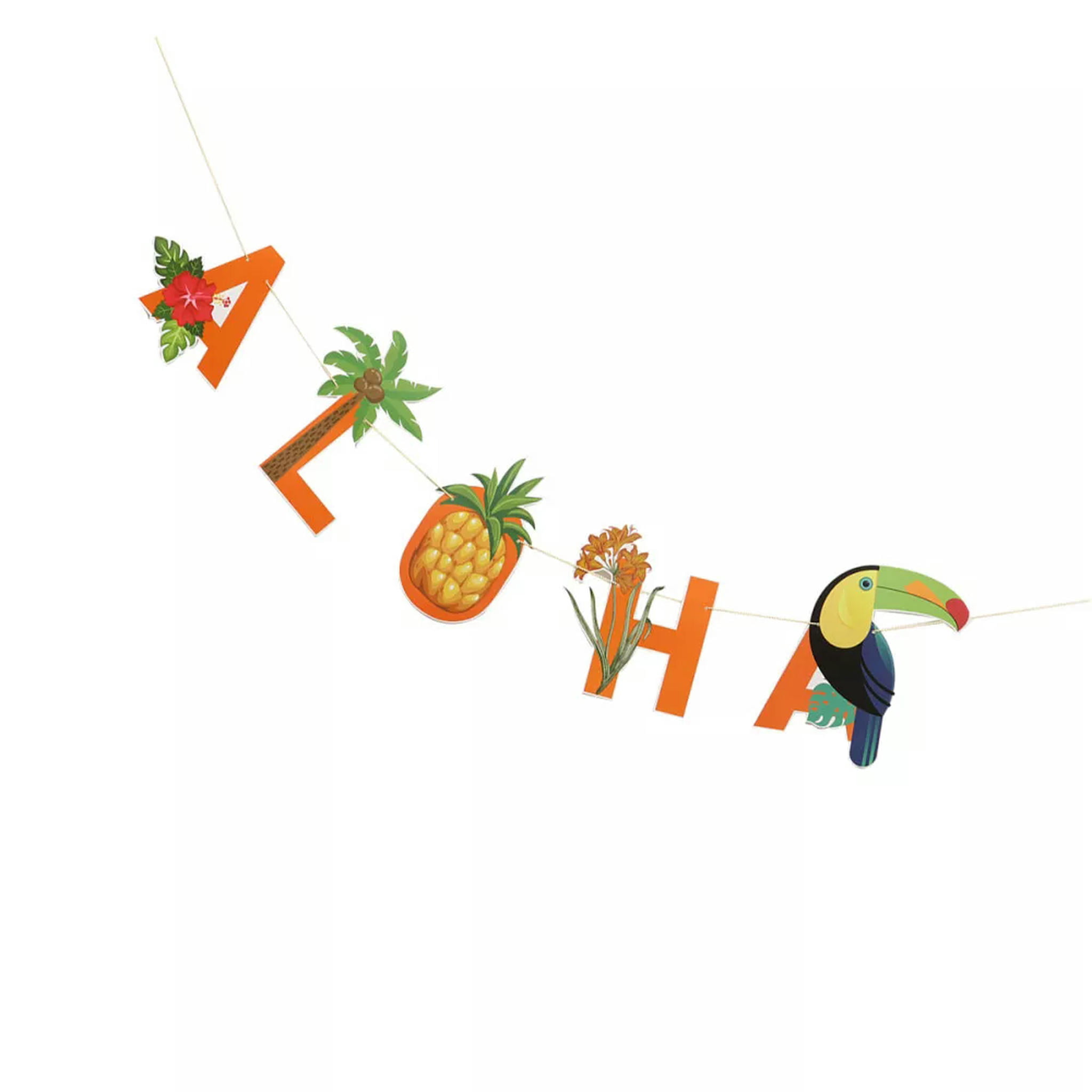 TUMALL Hawaii Party Banner Tree Branch Decoration Letter Bunting Pool ...