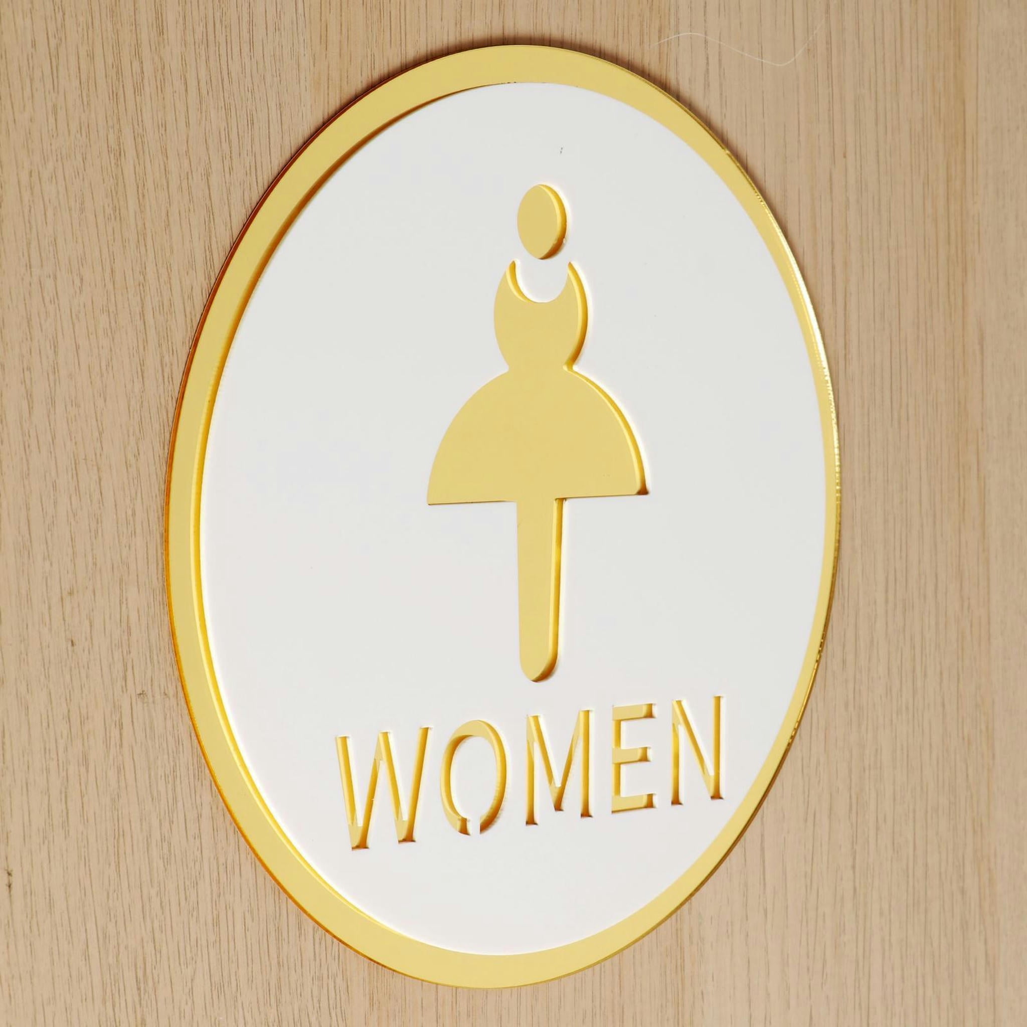 TUMALL Hollow Toilet Sign Bathroom Symbols Plaque Toilet Symbol Sticker ...