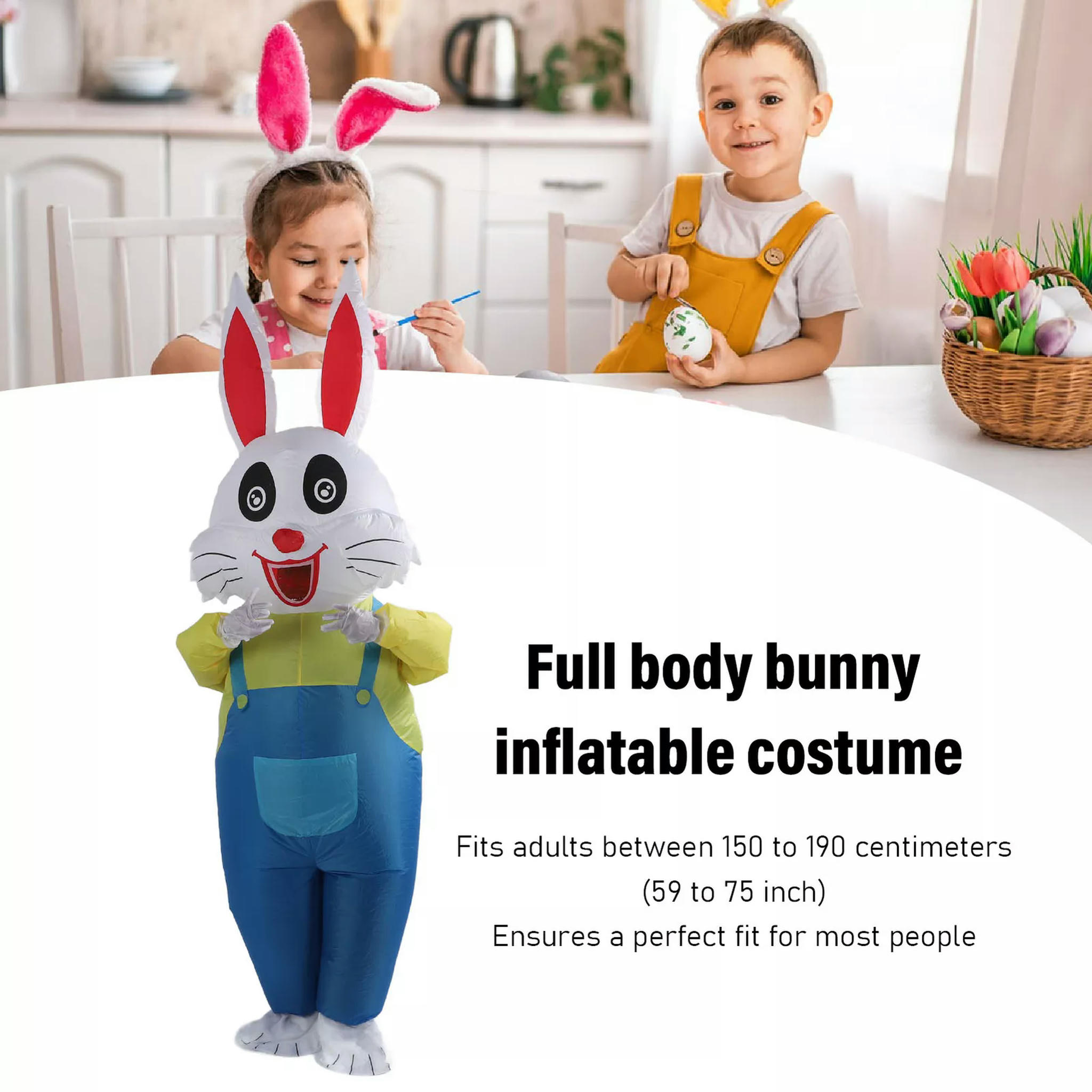 TUMALL Inflatable Cute Costume Waterproof Reusable Full Body Bunny ...