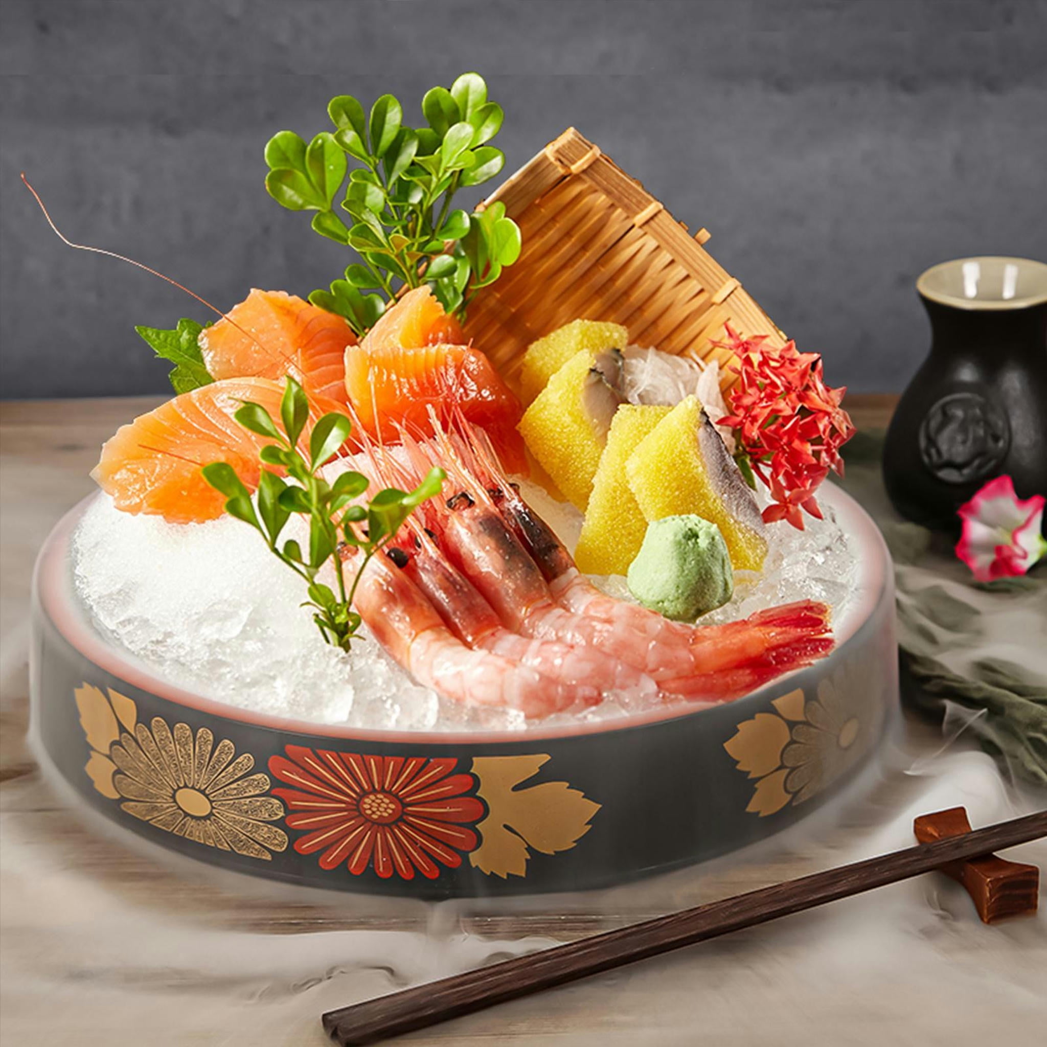 TUMALL Japanese Sushi Plate Circular Sushi Food Tray Sushi Serving ...
