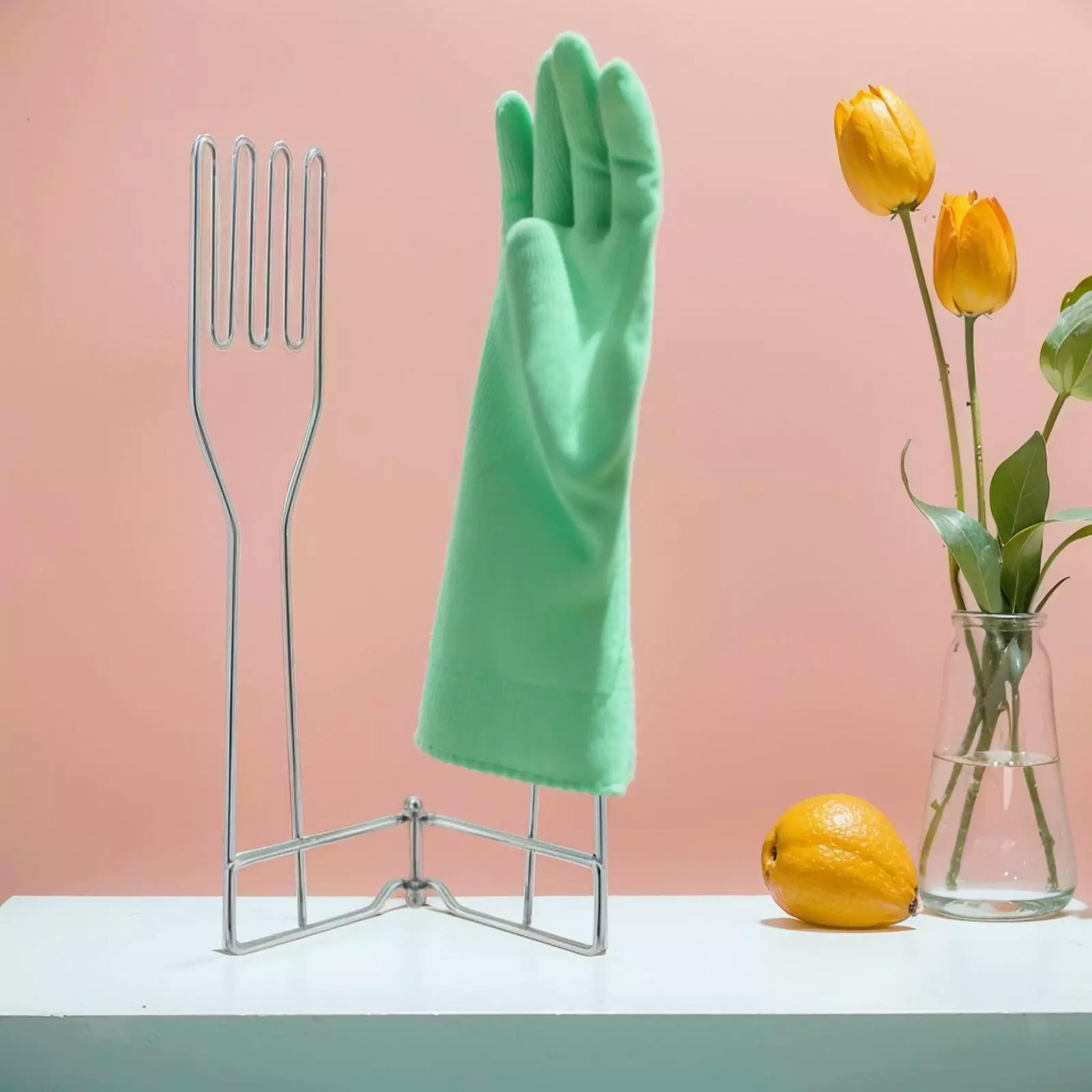 TUMALL Kitchen Gloves Holder Vertical Stainless Steel Glove Drain Rack ...