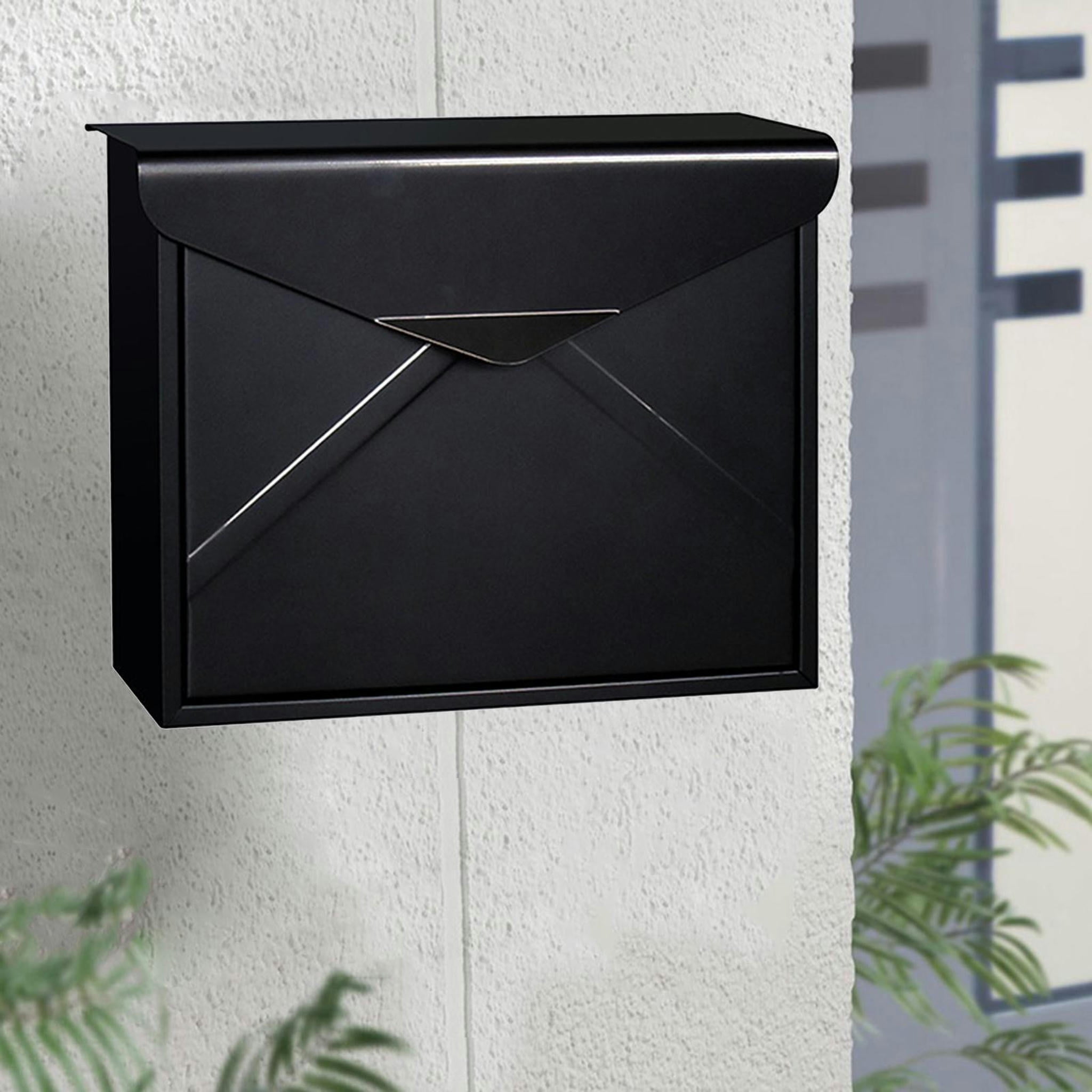 TUMALL Mailbox Large Lockable Steel Mailbox Wall Mounted Outdoor with S ...